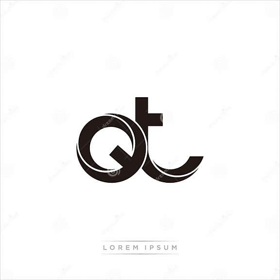 Qt Initial Letter Split Lowercase Modern Monogram Linked Outline Rounded Logo Stock Vector ...