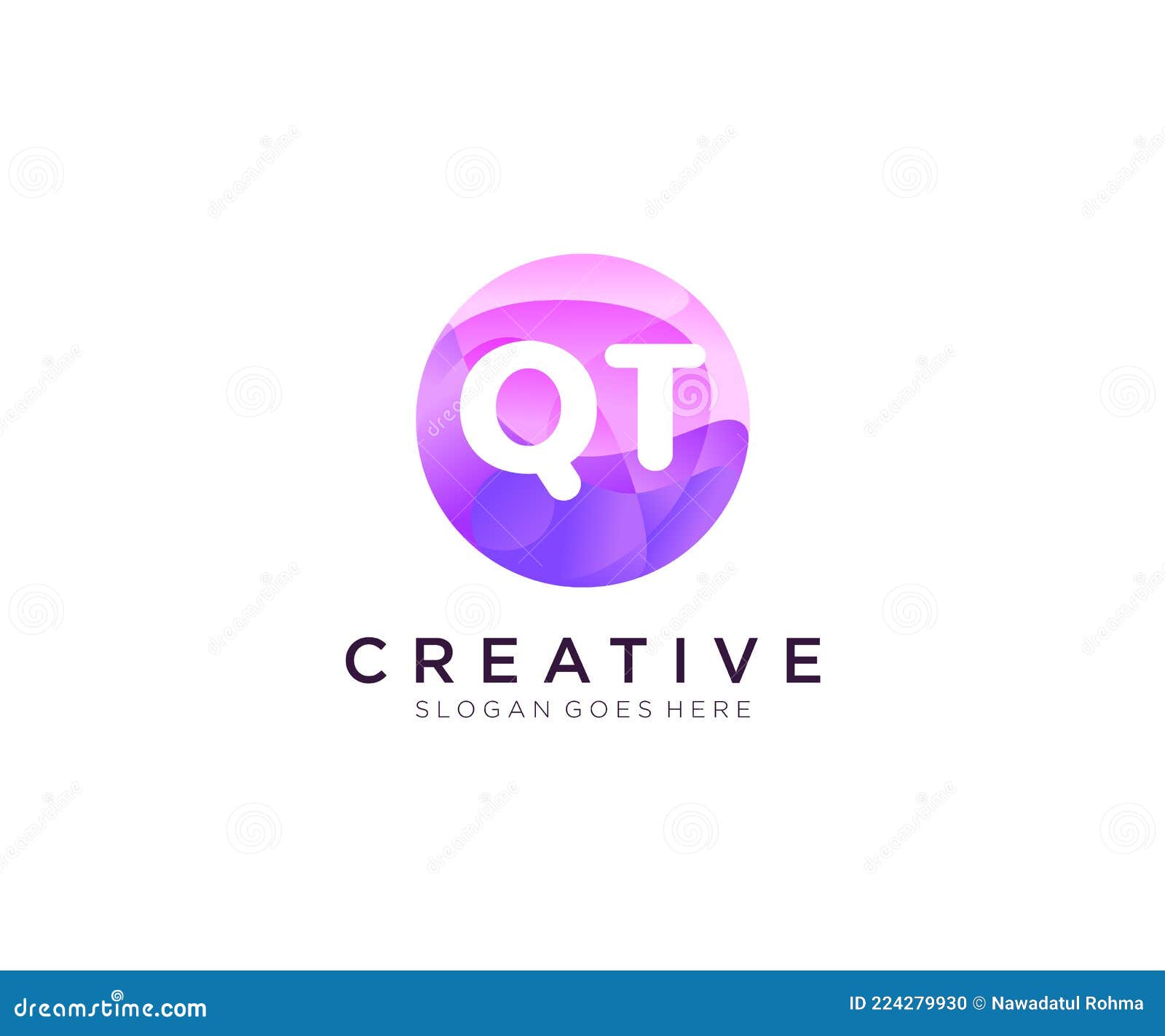 QT Initial Logo with Colorful Circle Template Vector Stock Vector ...