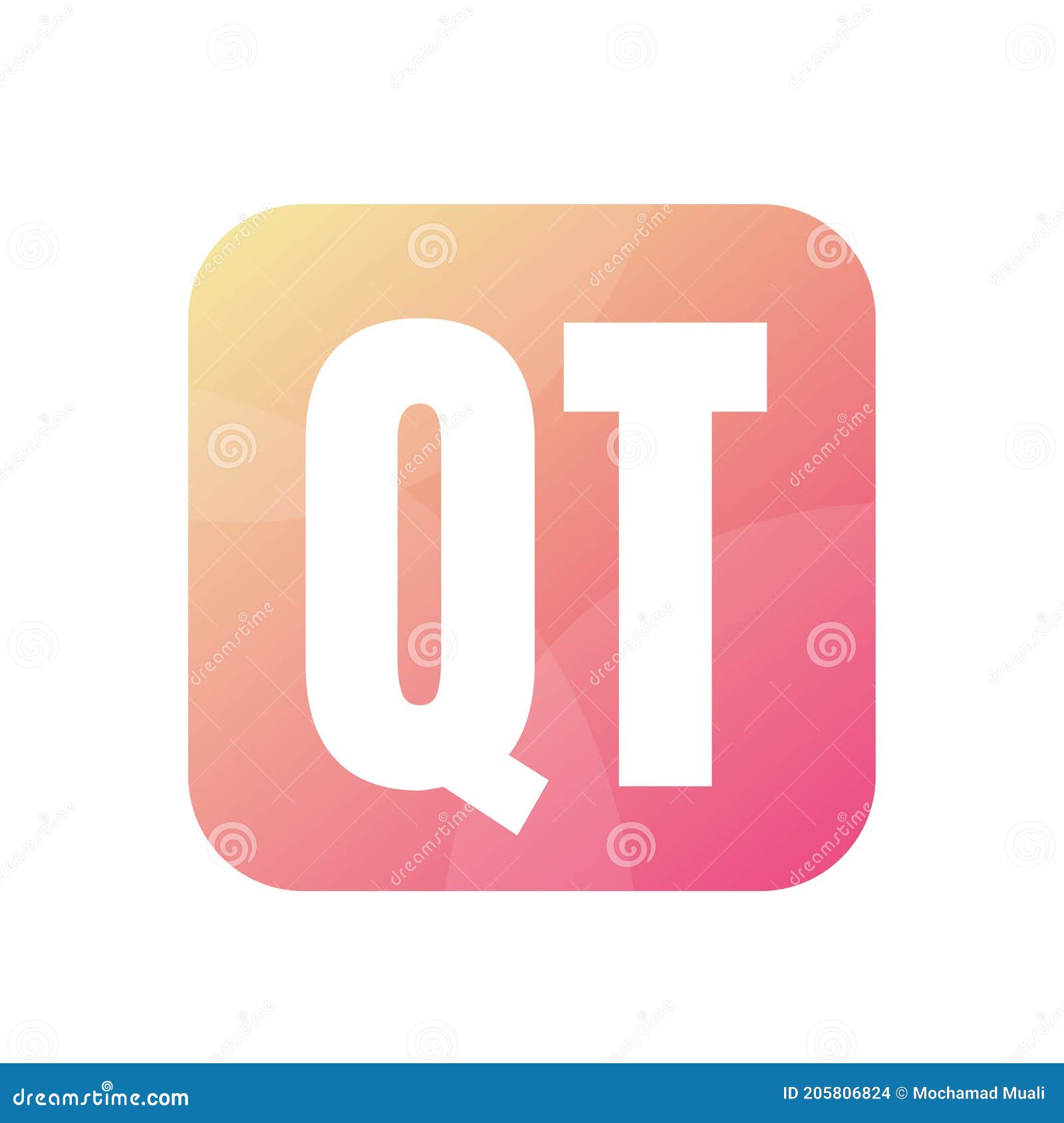 QT Letter Logo Design with Simple Style Stock Vector - Illustration of ...