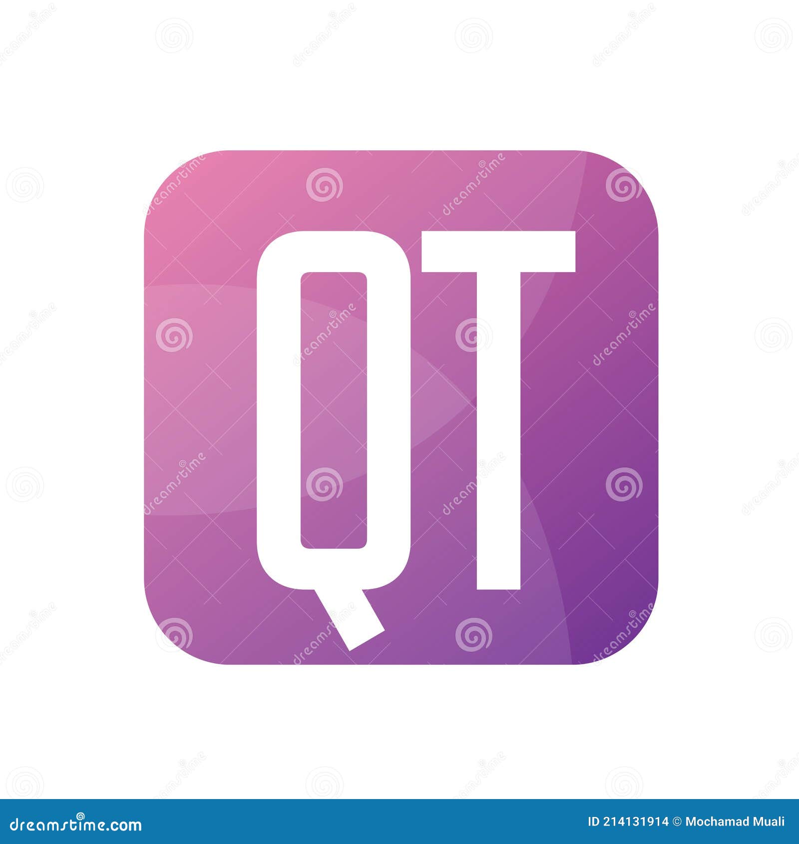 QT Letter Logo Design with Simple Style Stock Vector - Illustration of ...