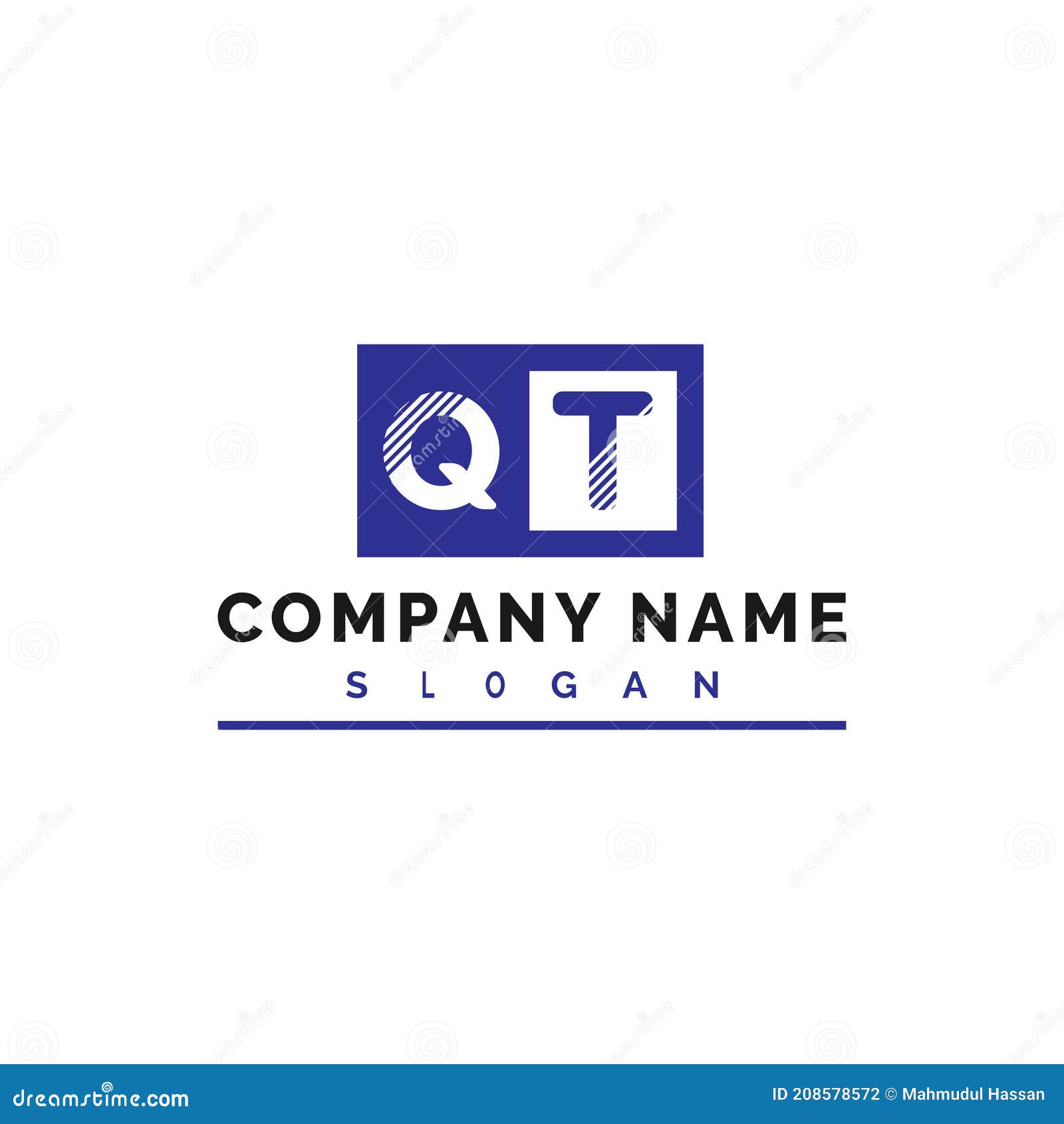 QT Logo Design. QT Letter Logo Vector Illustration - Vector Stock ...
