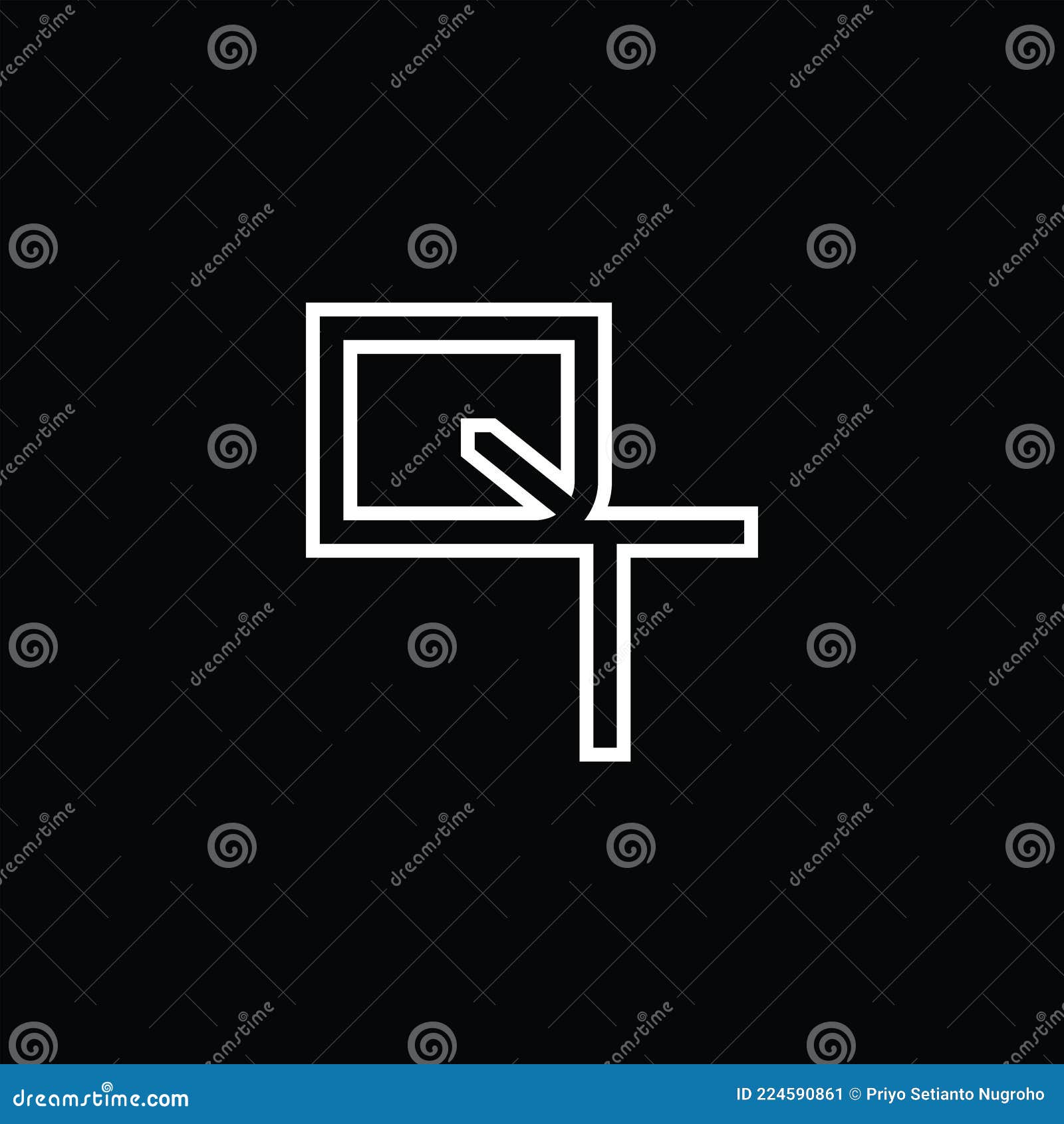 QT Logo Monogram with Line Style Design Template Stock Vector ...
