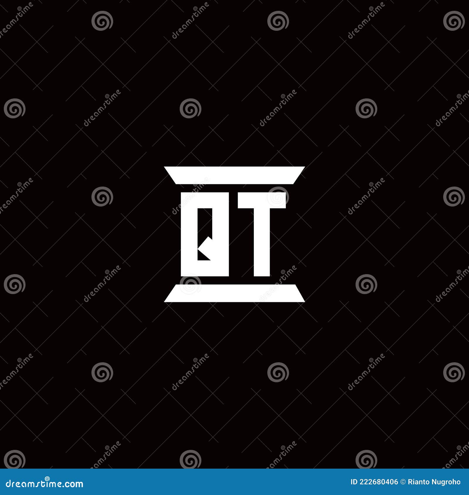 QT Logo Monogram with Pillar Shape Designs Template Stock Vector ...