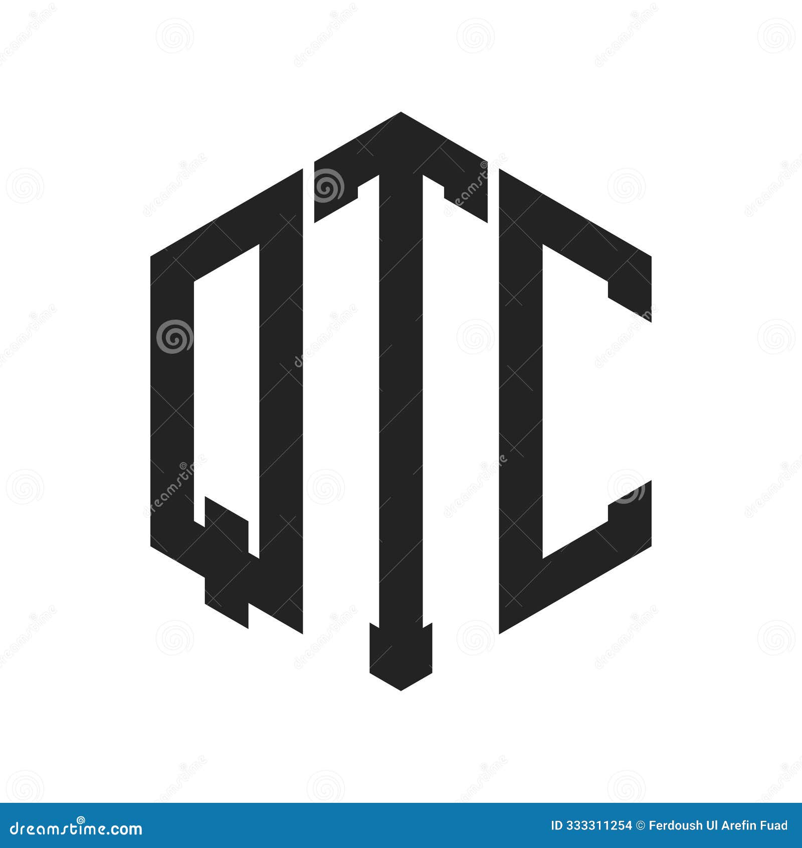 QTC Logo Design. Initial Letter QTC Monogram Logo Using Hexagon Shape ...