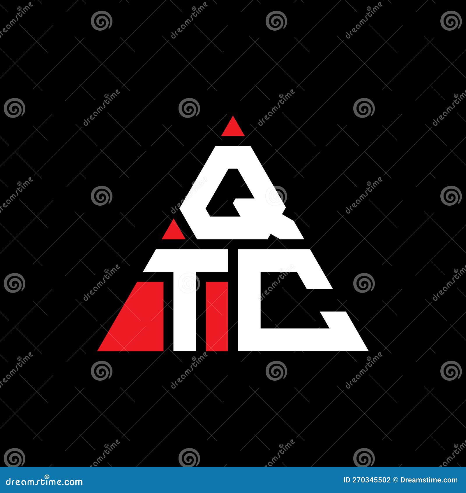 QTC Triangle Letter Logo Design with Triangle Shape. QTC Triangle Logo ...