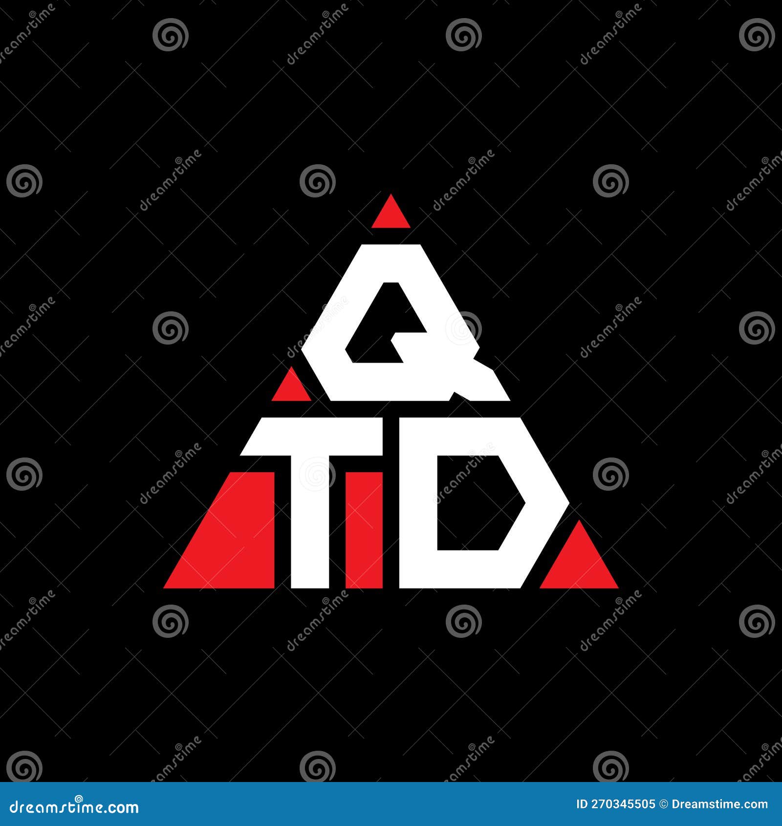QTD Triangle Letter Logo Design with Triangle Shape. QTD Triangle Logo ...