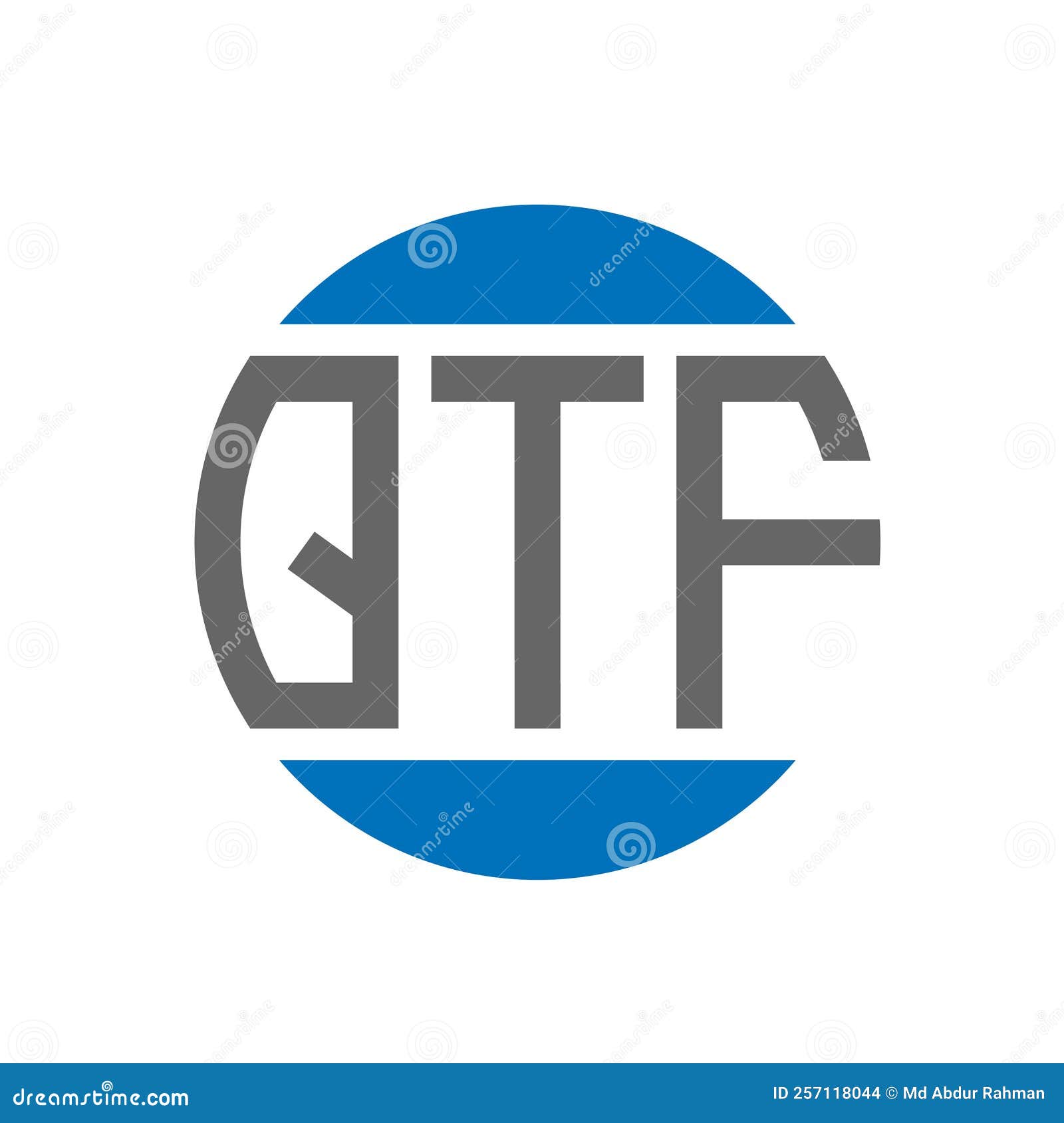 QTF Letter Logo Design on White Background. QTF Creative Initials ...