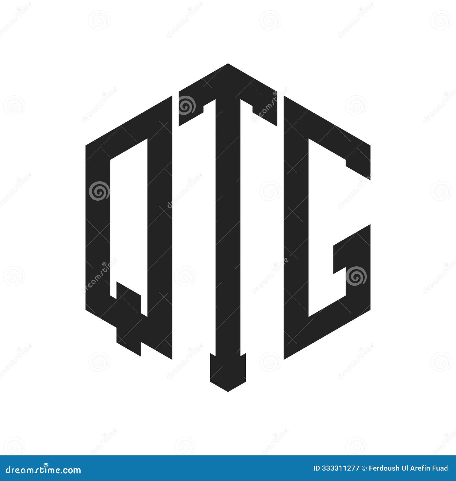 QTG Logo Design. Initial Letter QTG Monogram Logo Using Hexagon Shape ...