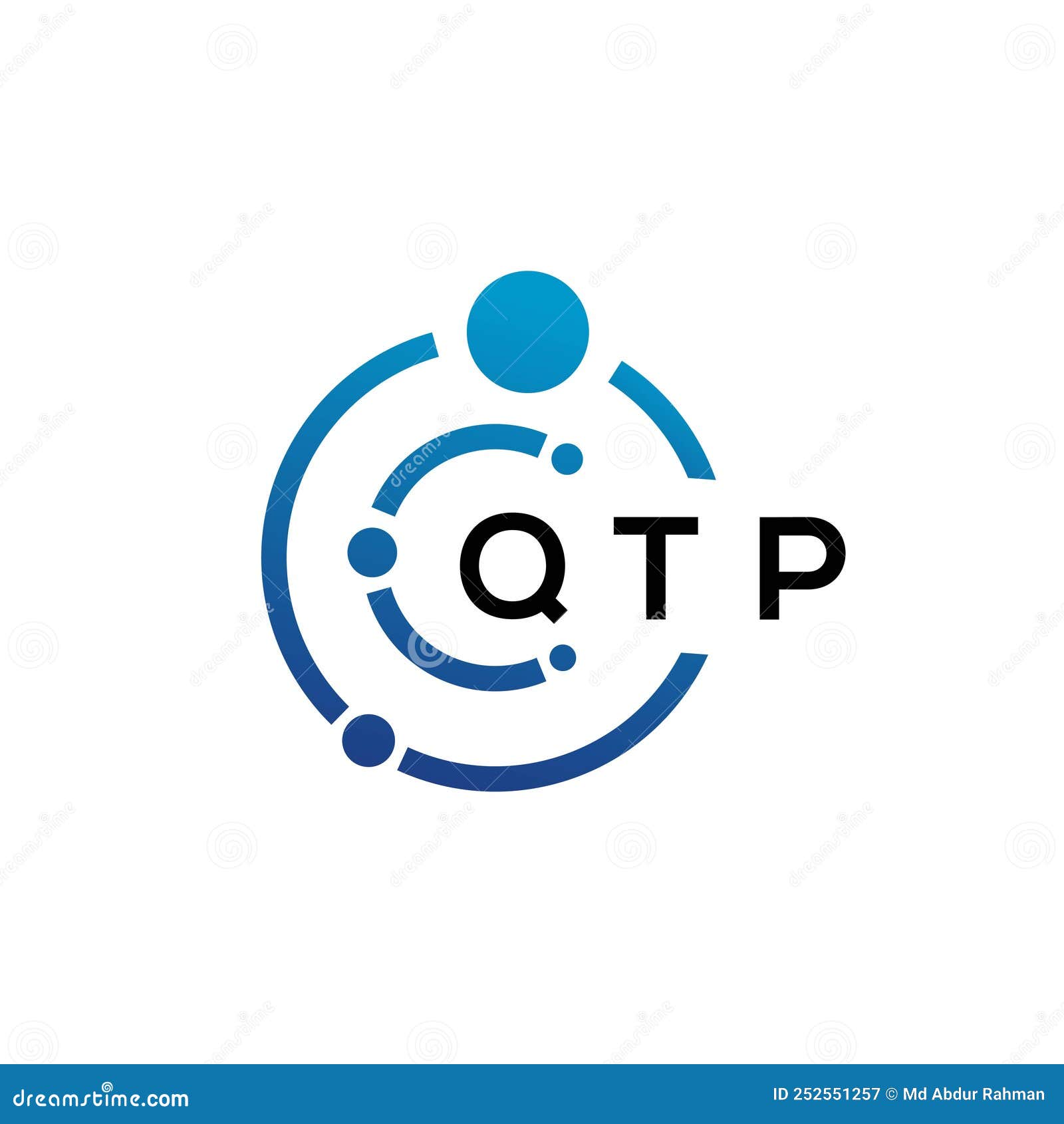 QTP Letter Technology Logo Design on White Background. QTP Creative ...