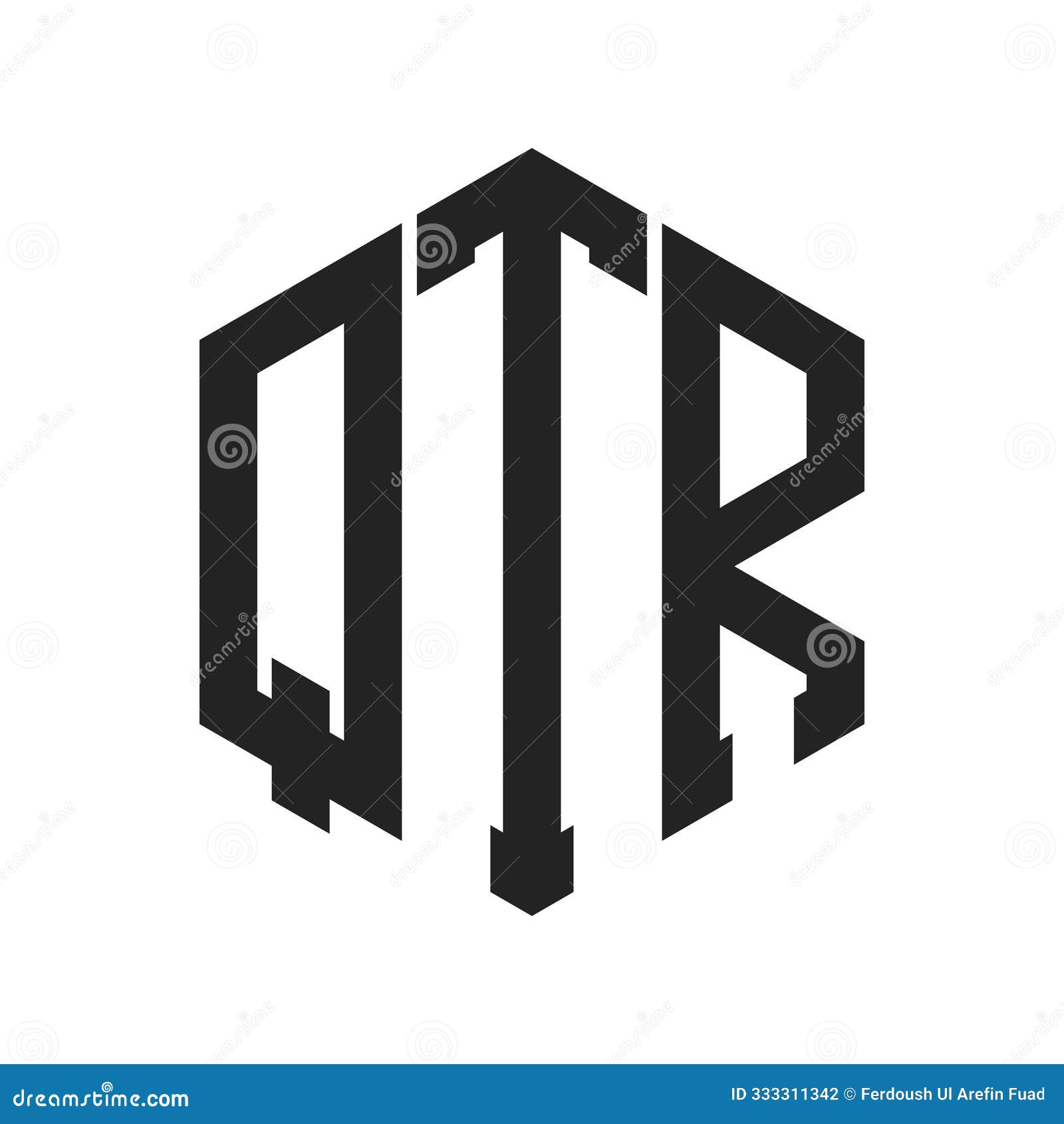 QTR Logo Design. Initial Letter QTR Monogram Logo Using Hexagon Shape ...