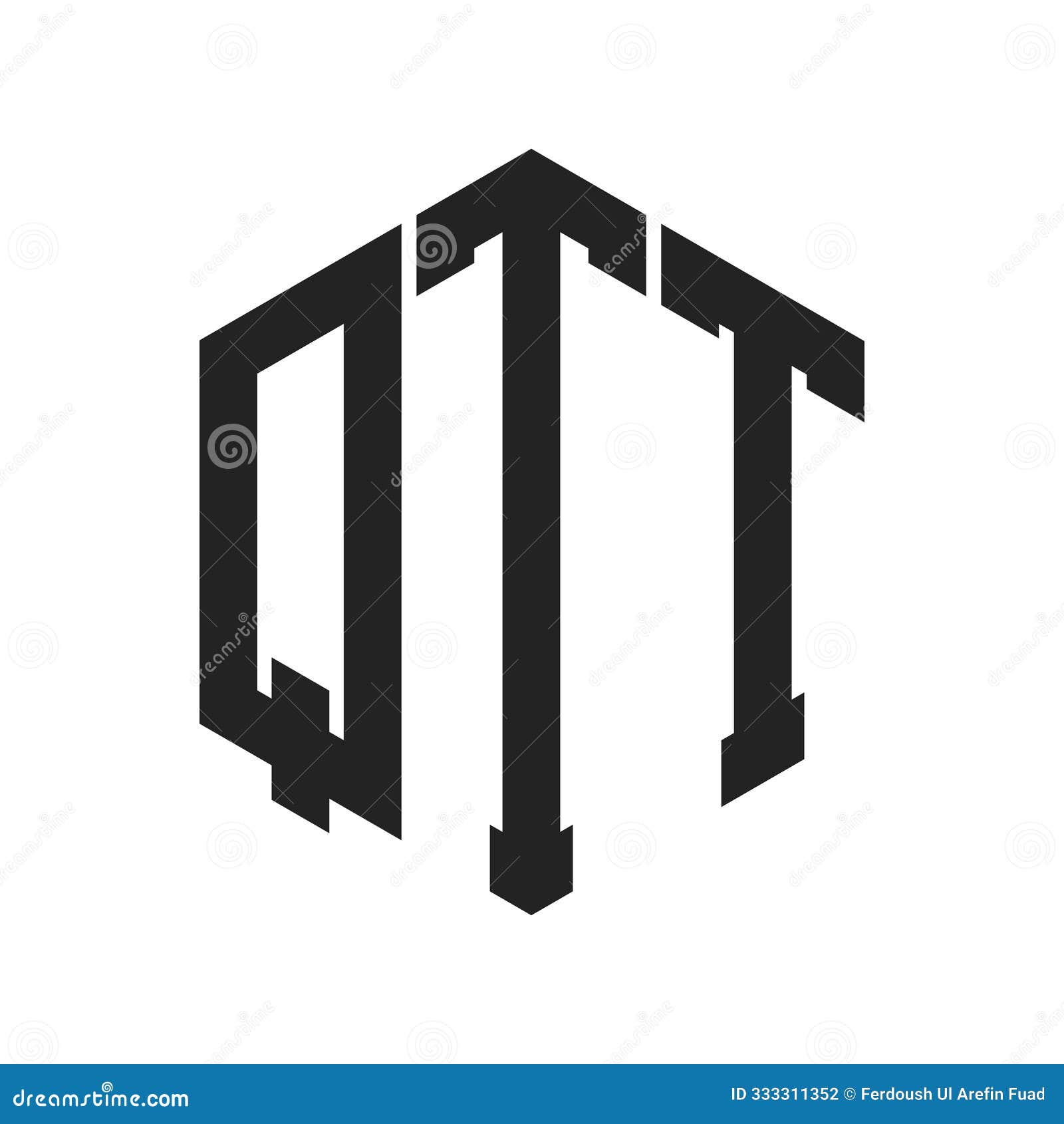 QTT Logo Design. Initial Letter QTT Monogram Logo Using Hexagon Shape ...