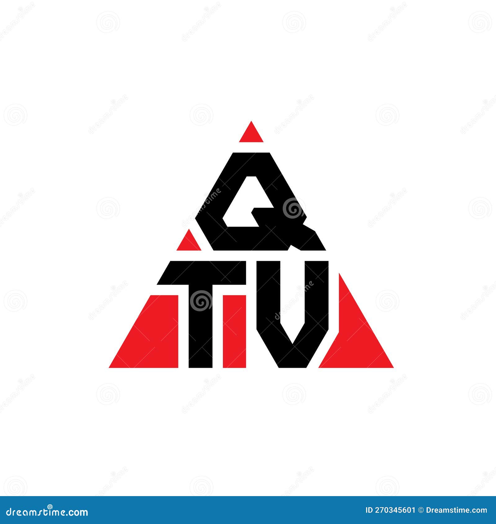 QTV Triangle Letter Logo Design with Triangle Shape. QTV Triangle Logo ...