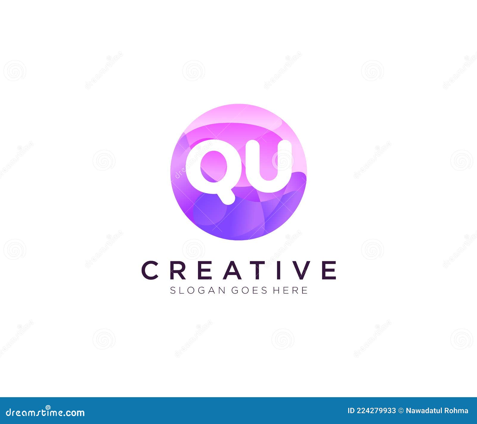 QU Initial Logo with Colorful Circle Template Vector Stock Vector ...