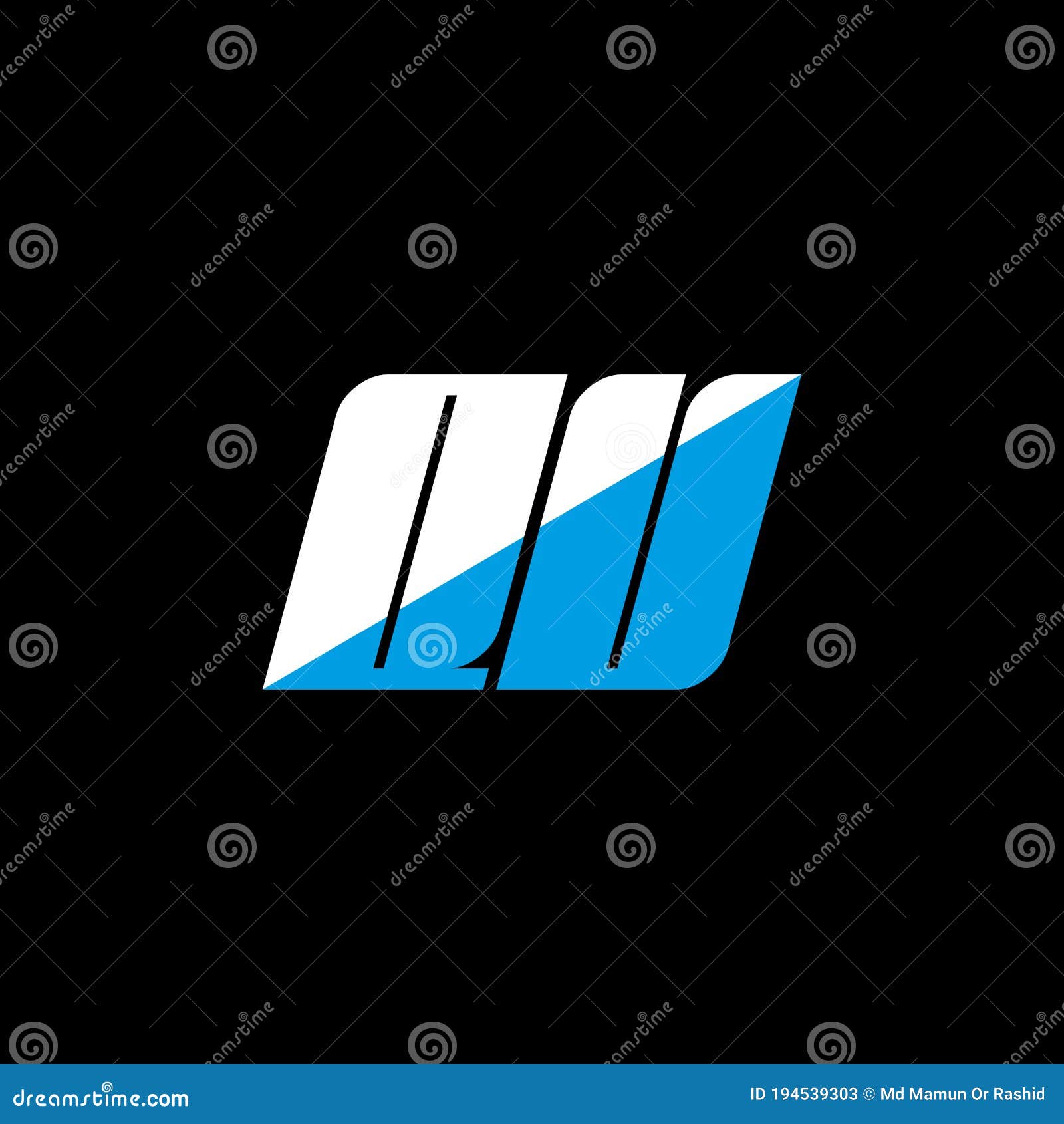 QU Letter Logo Design on Black Background. QU Creative Initials Letter ...