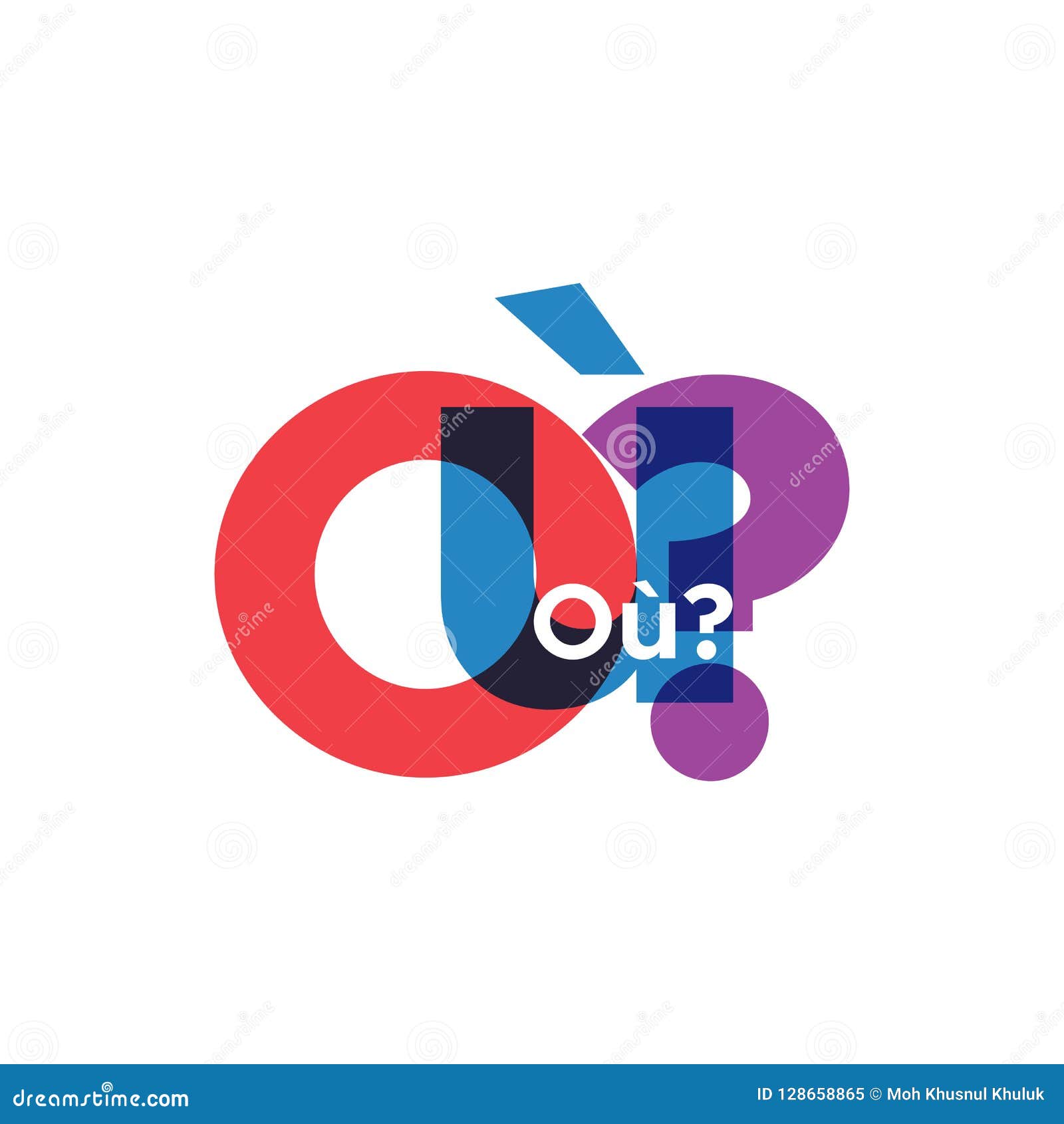Qu? Question Letter Full Color Background Stock Vector - Illustration ...