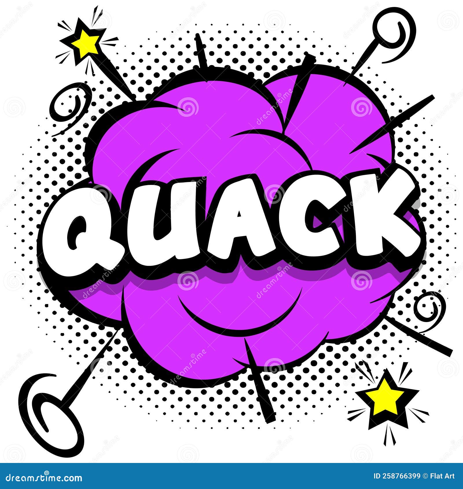 Quack Pop Art Comic Speech Bubbles Book Sound Effects Vector ...