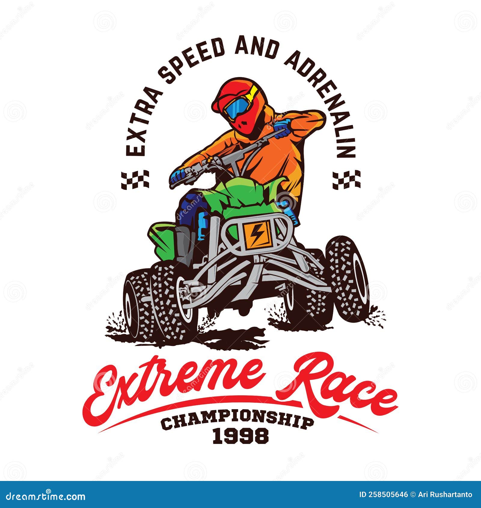 ATV Extreme Sport Racing Logo Gesign Stock Illustration - Illustration ...