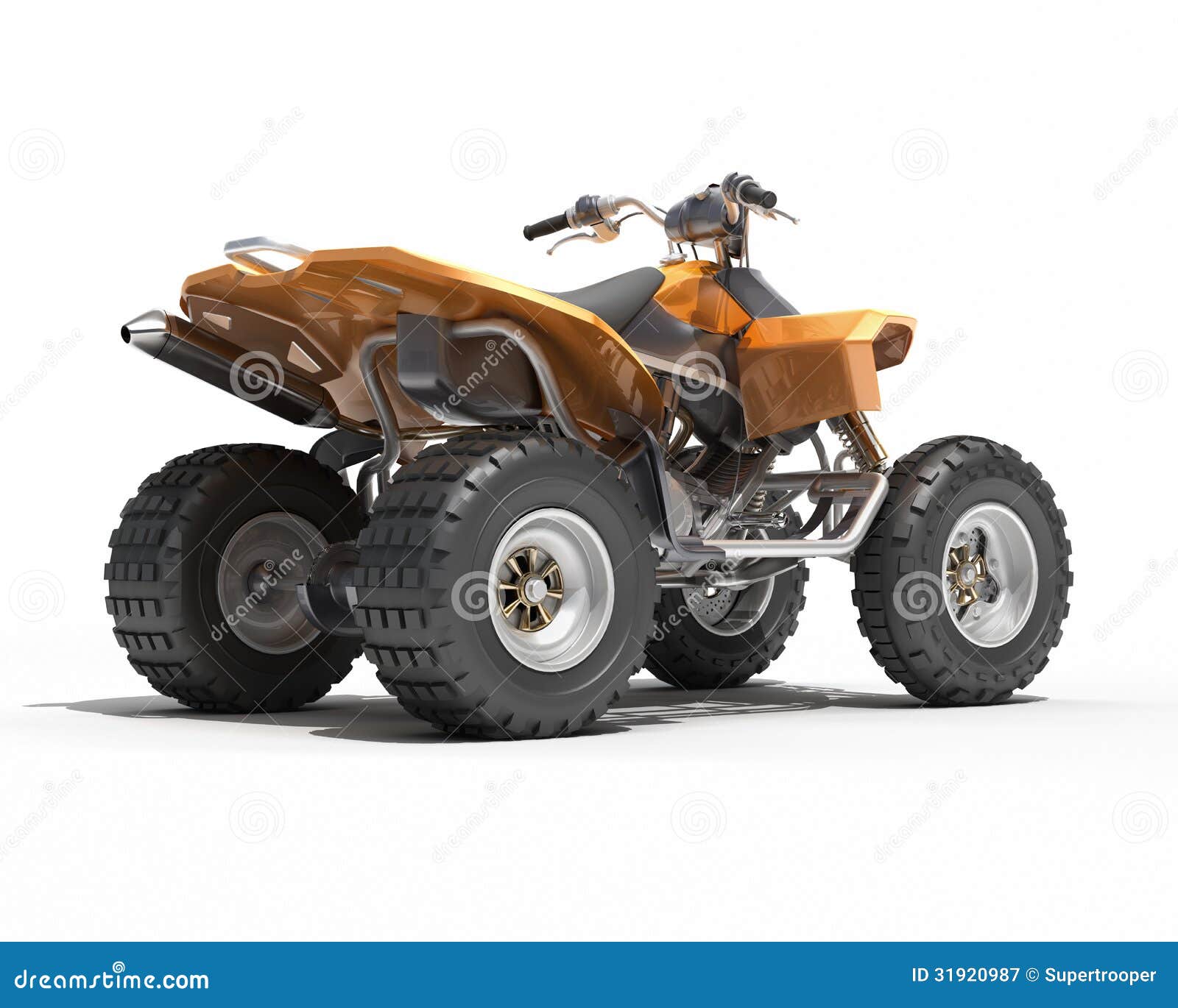 Quad All Terrain Vehicle Isolated Stock Image - Image of adventure ...