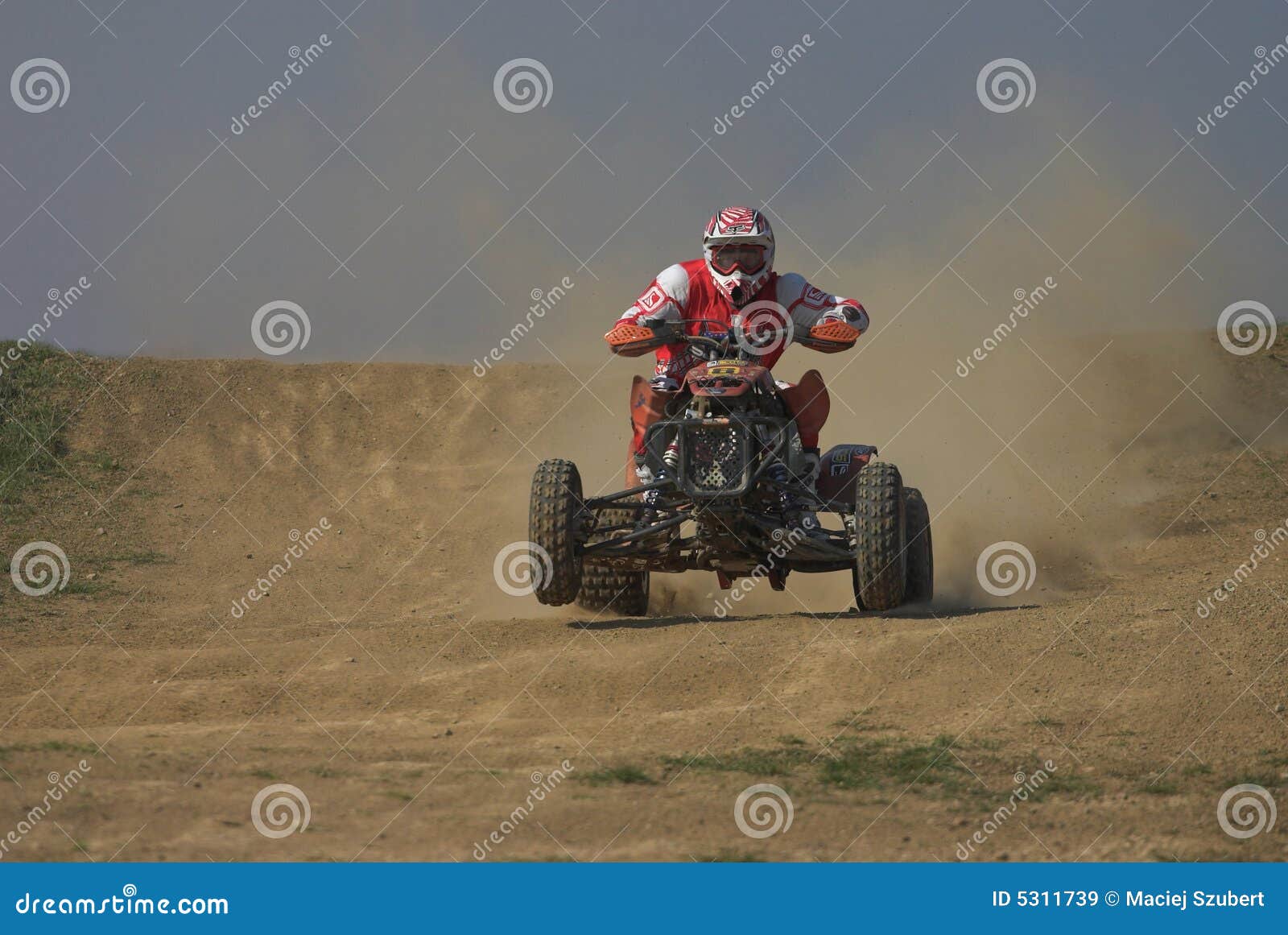 Participant On Quad Bike Passes A Deep Water Pit. Editorial Photo ...