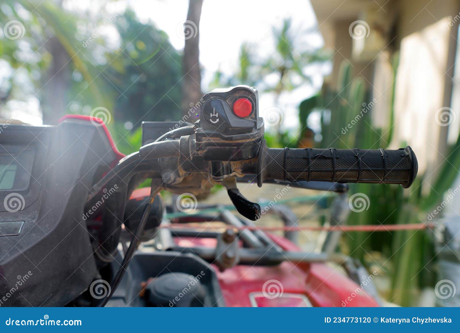 Quad Bike Controls Close-up Stock Photo - Image of nature, handle ...