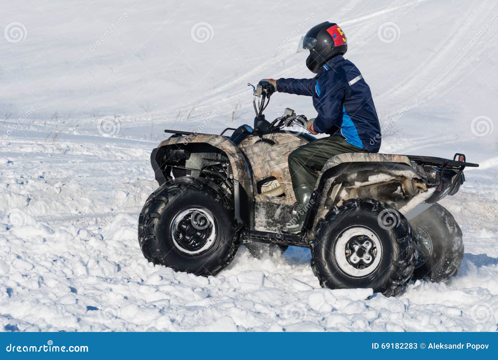 Quad bike stock image. Image of bike, snow, sports, quad - 69182283