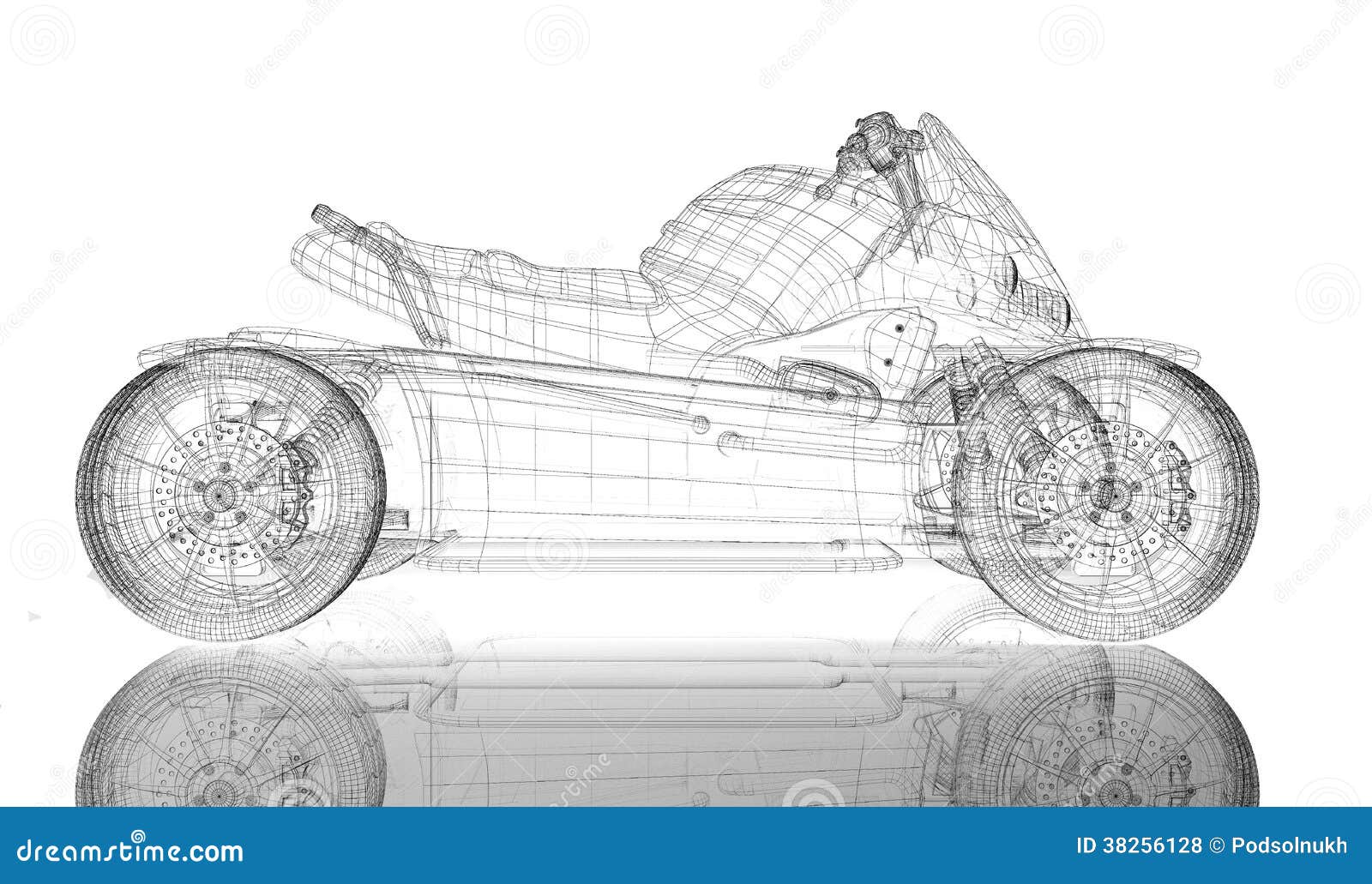 Quad Bike, Motorcycle, 3D Model Stock Illustration - Illustration of ...