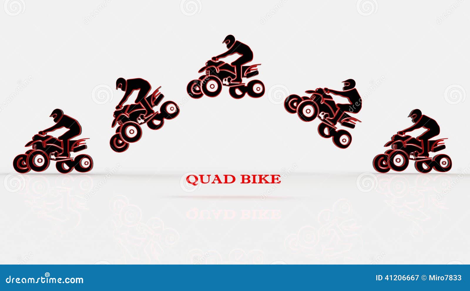 Cool Quad Bikes - Top Back View - Primary Colors Stock Image ...