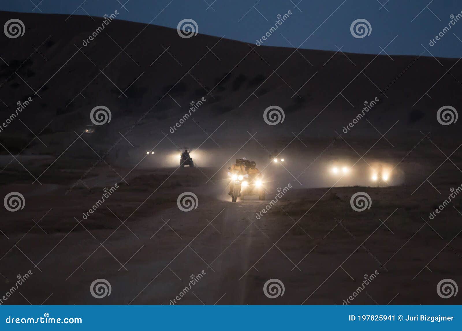 Quad Bikes and Motorcycles Ride at Night Stock Image - Image of night ...