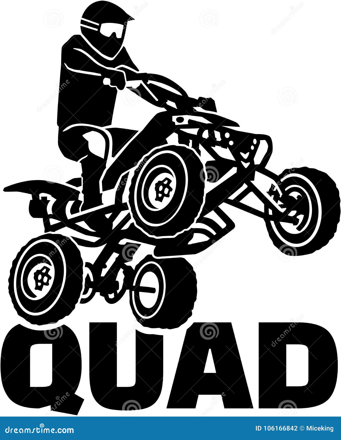 Quad driver with word stock vector. Illustration of motorcycle - 106166842