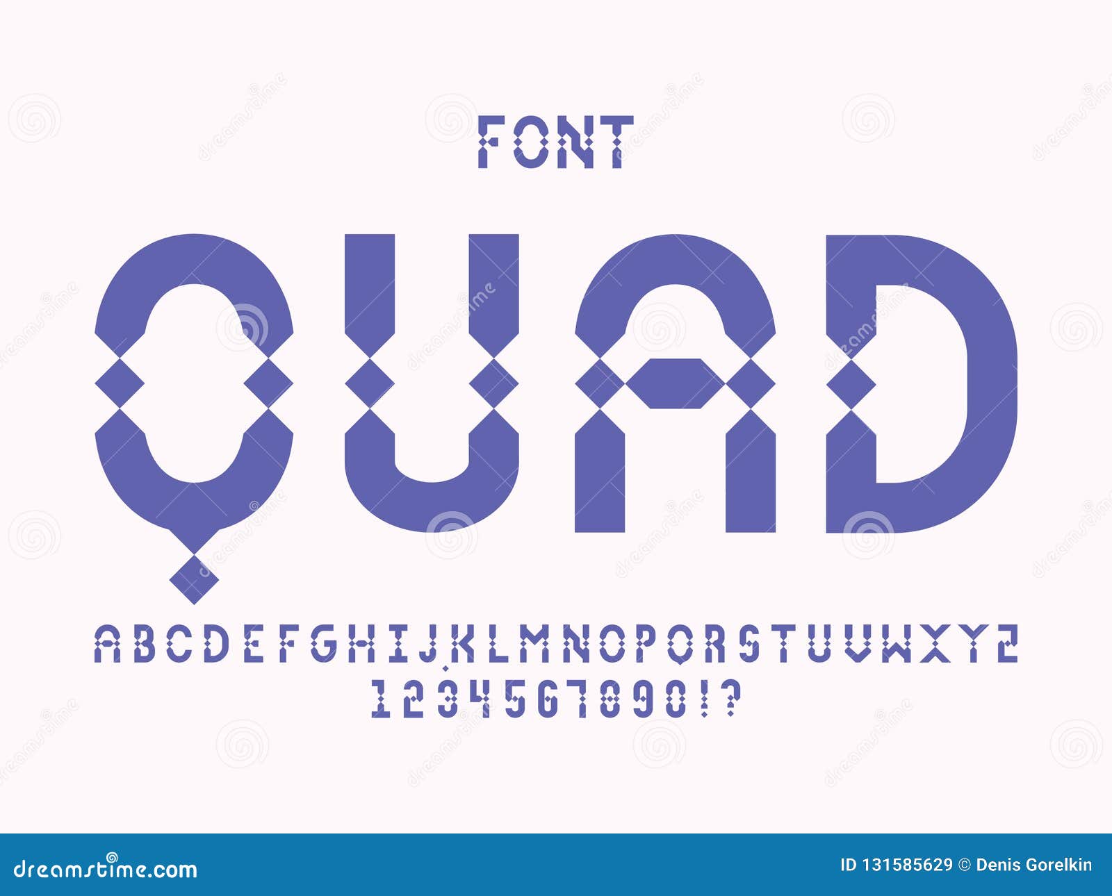 Quad Font. Vector Alphabet Letters Stock Vector - Illustration of ...