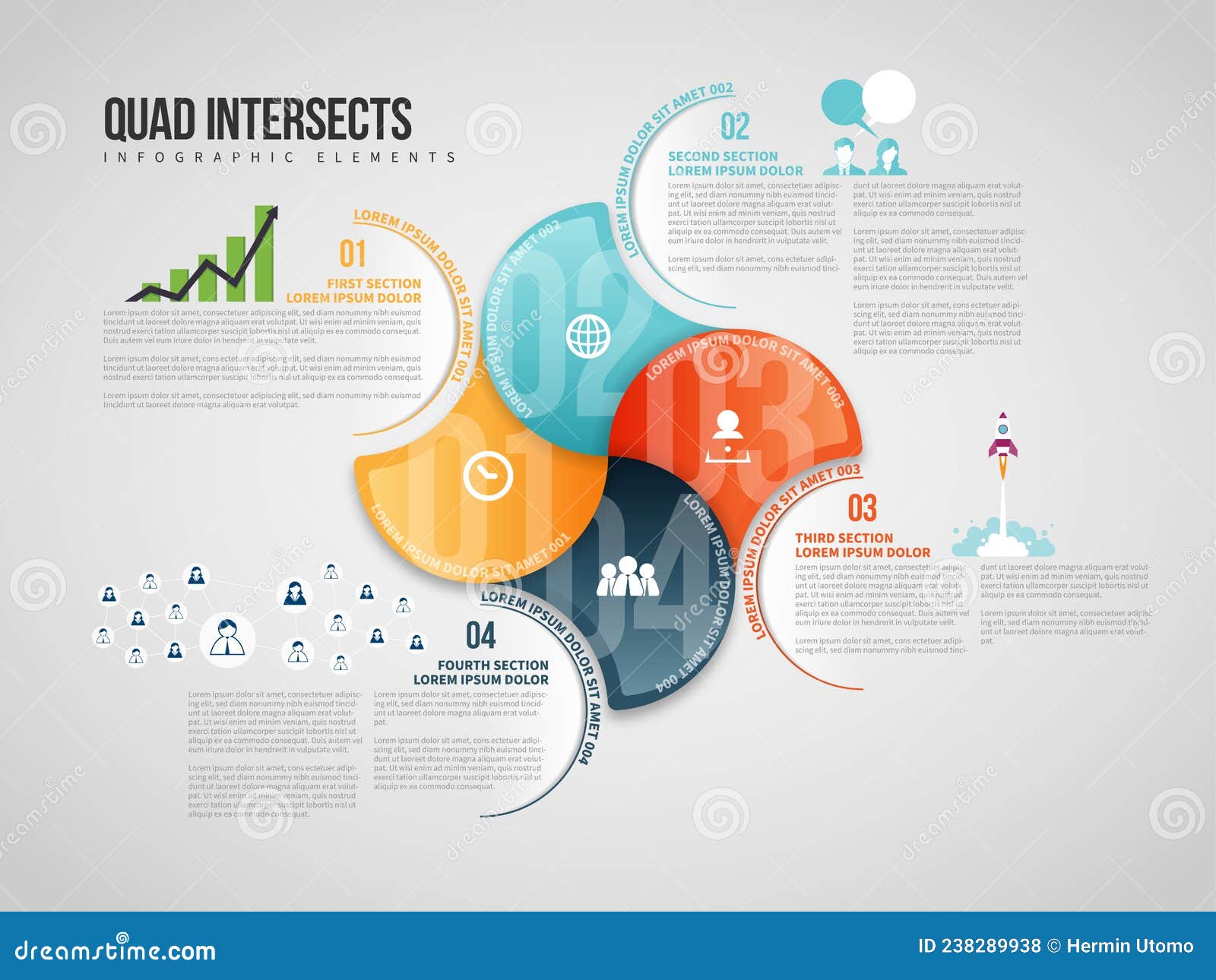 Quad Intersects Infographic Stock Vector - Illustration of graphic ...