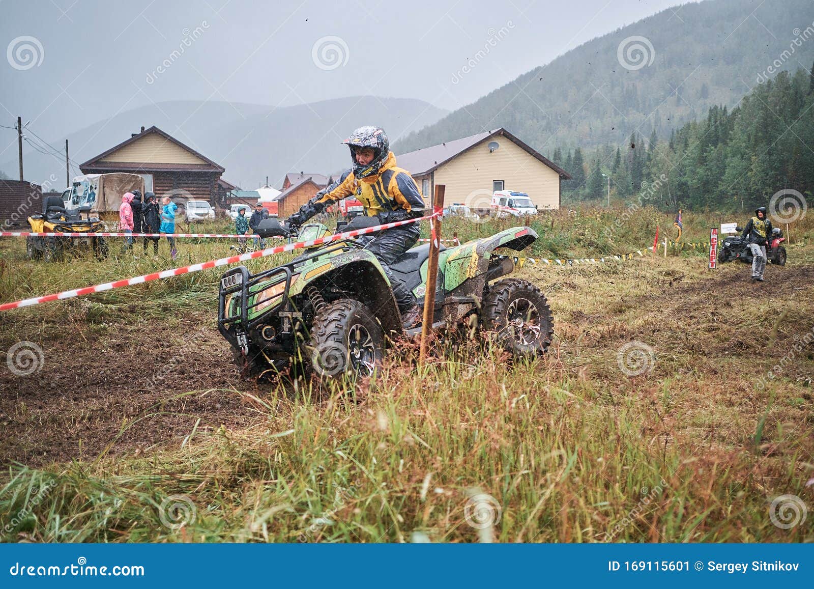 Quad Rider Jumping on a Muddy Forest Trail Editorial Photo - Image of ...