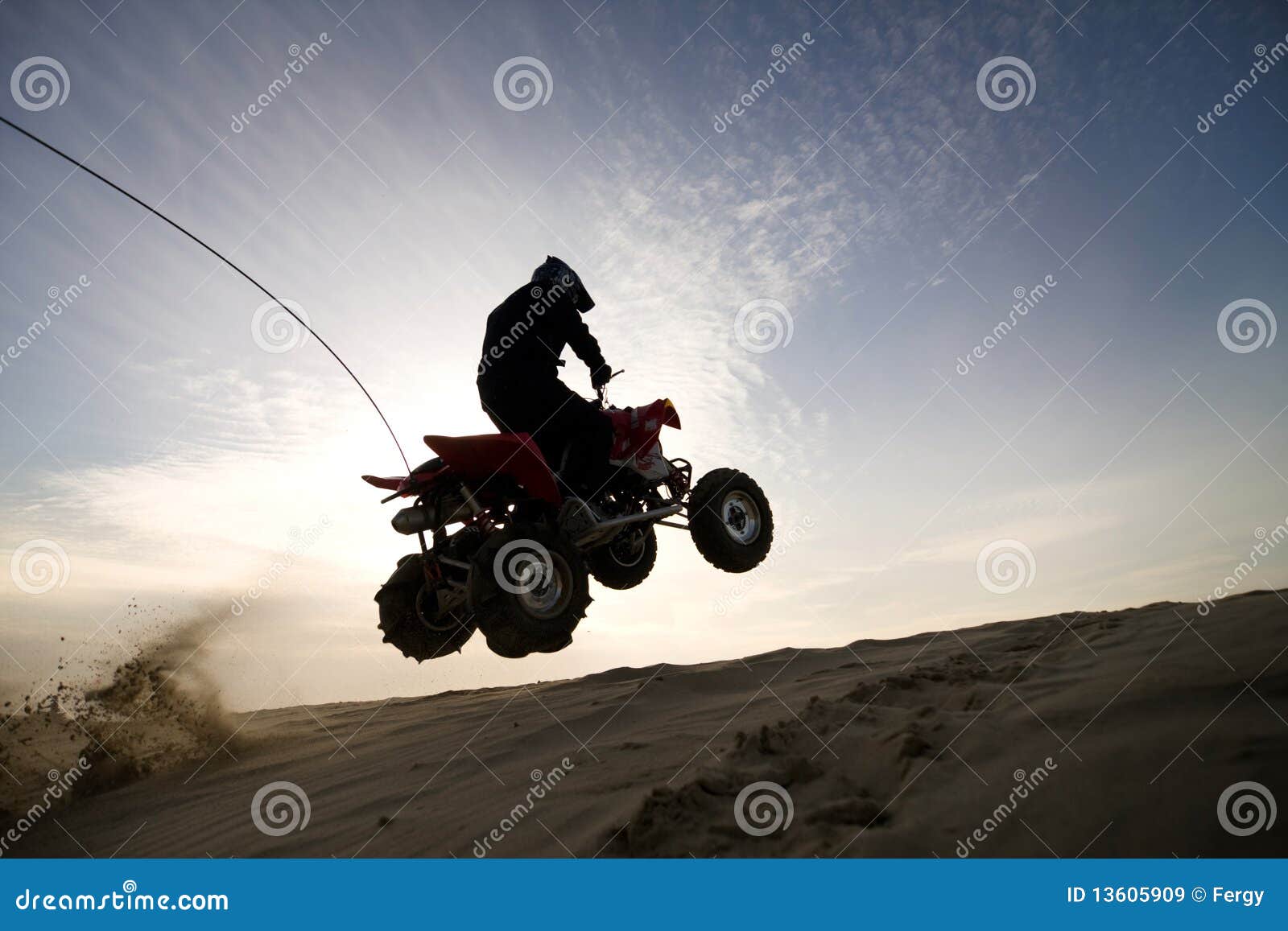 Quad Rider Jumping into the Sunset Stock Image - Image of adult ...