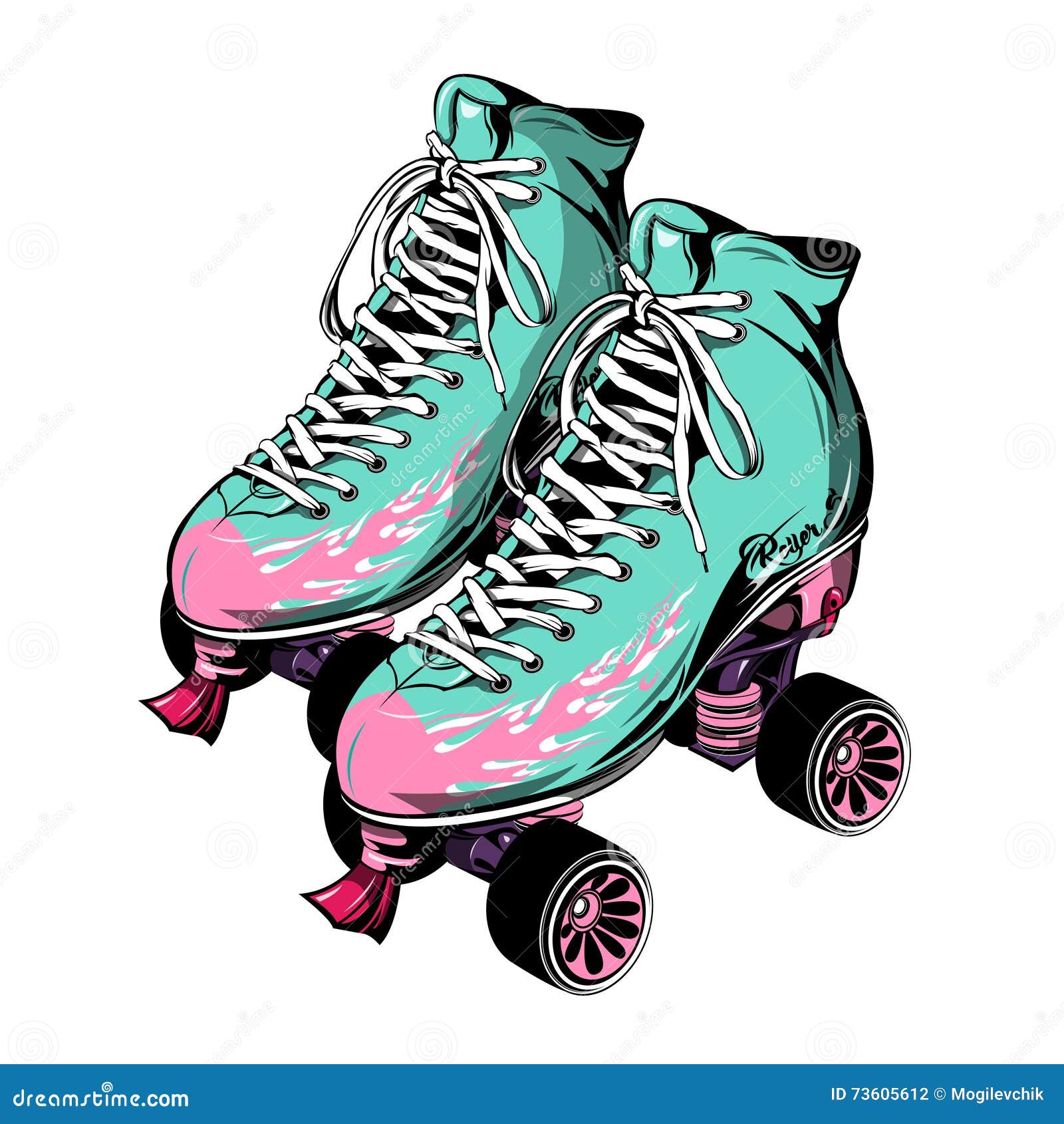 Roller Skate Clip Art Color
