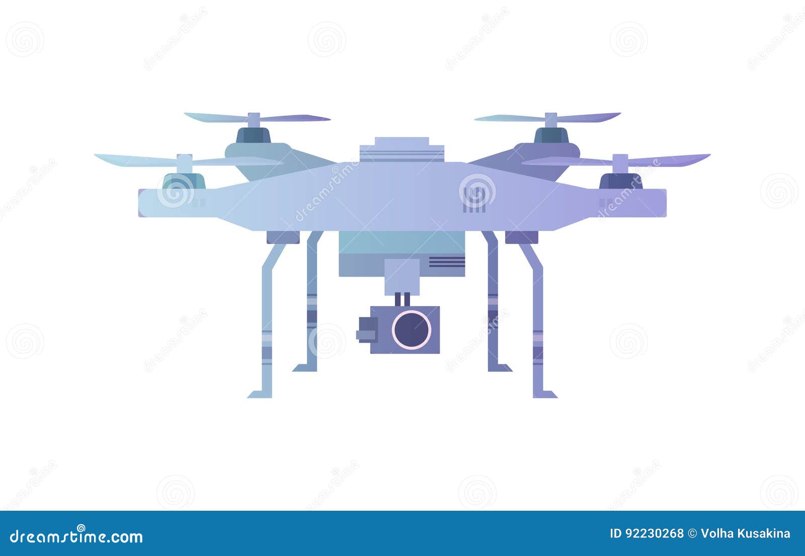 Quadcopter Aerial Drone with Camera. Stock Illustration - Illustration ...