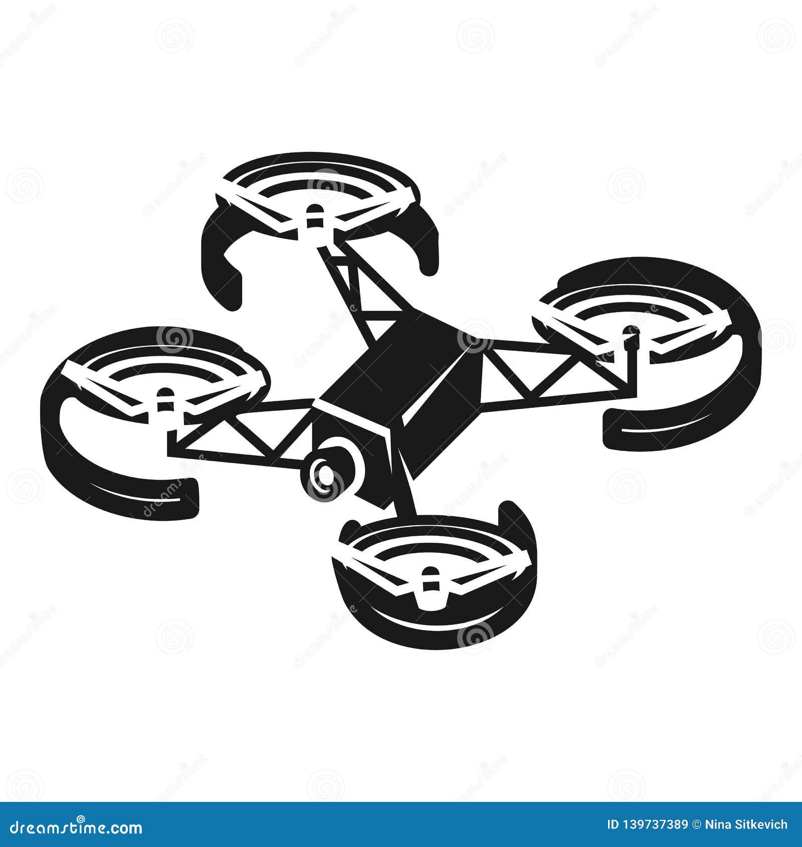 Quadcopter with Camera Icon, Simple Style Stock Vector - Illustration ...