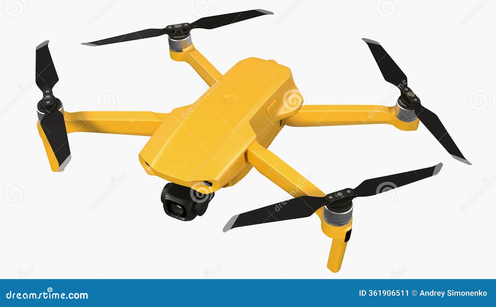 Quadcopter with Camera and Rotating Propellers Design Stock Image ...
