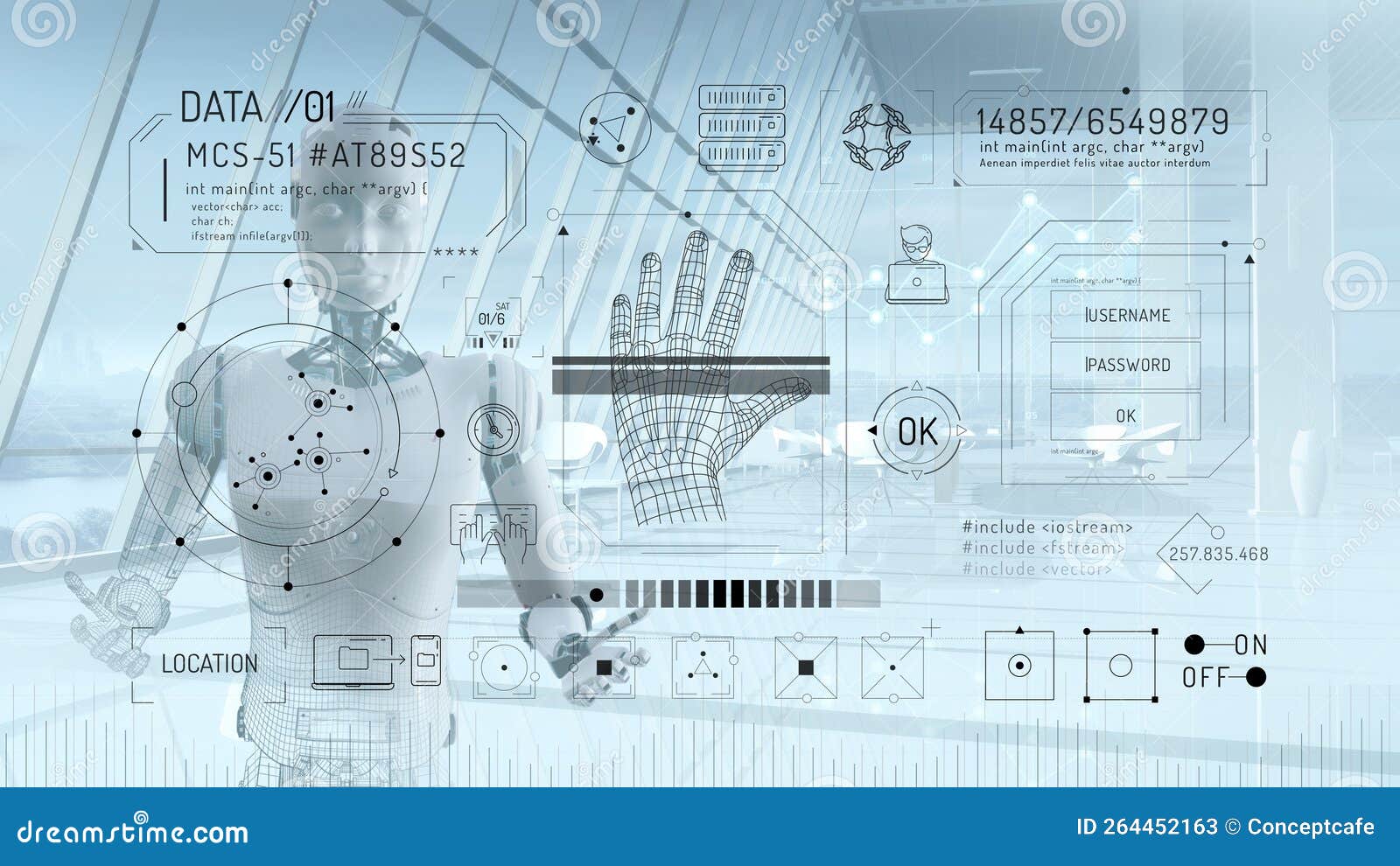 Quadcopter Data Entry and Storage Security Infographics. Stock ...