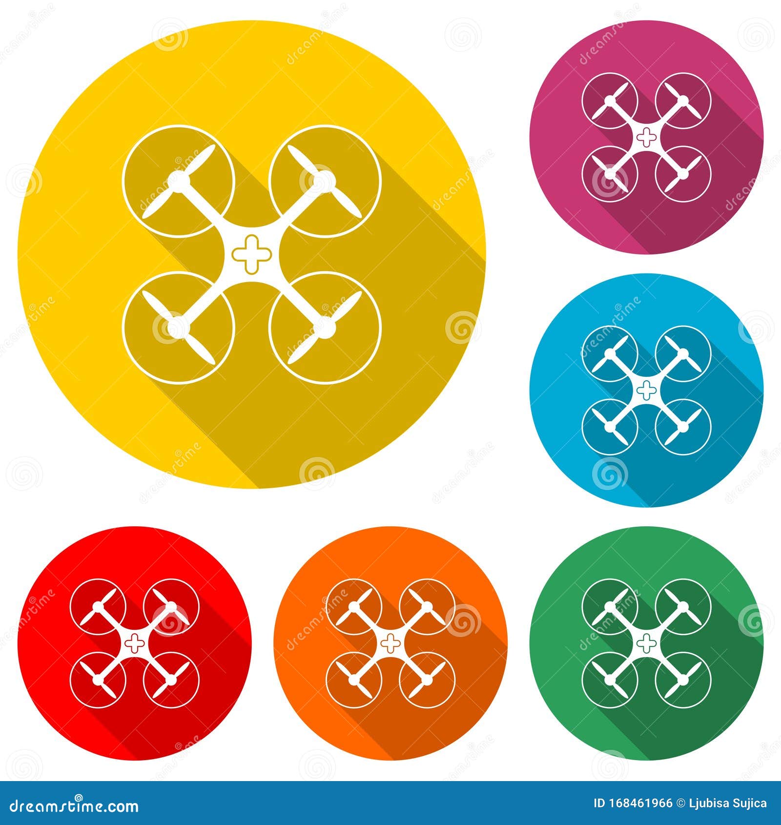 Quadcopter Drone Icon with Long Shadow Stock Illustration ...