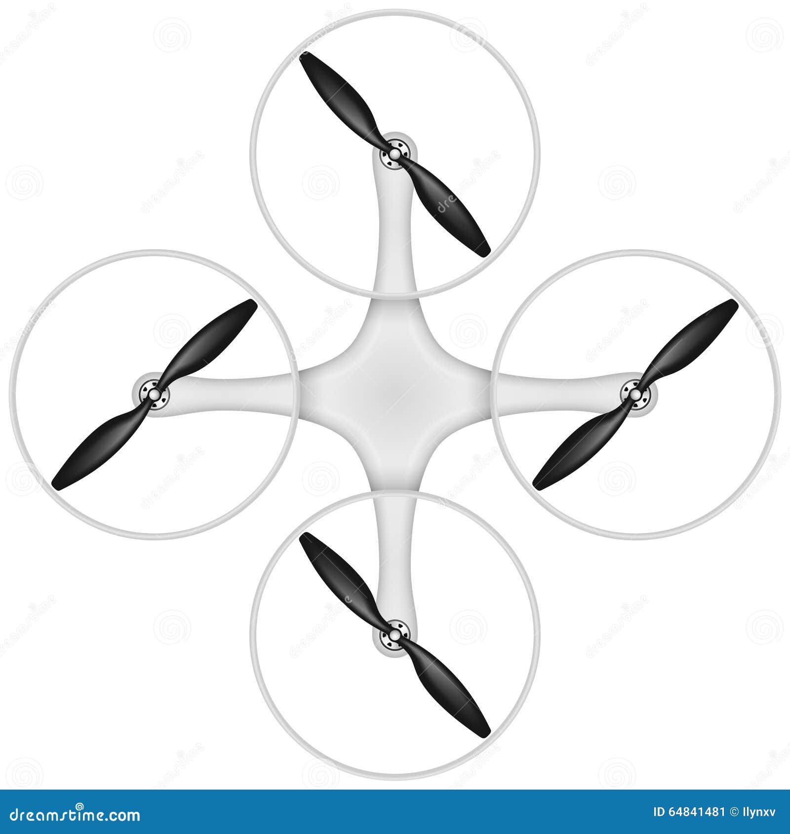 Quadcopter drone isolated stock illustration. Illustration of robot ...