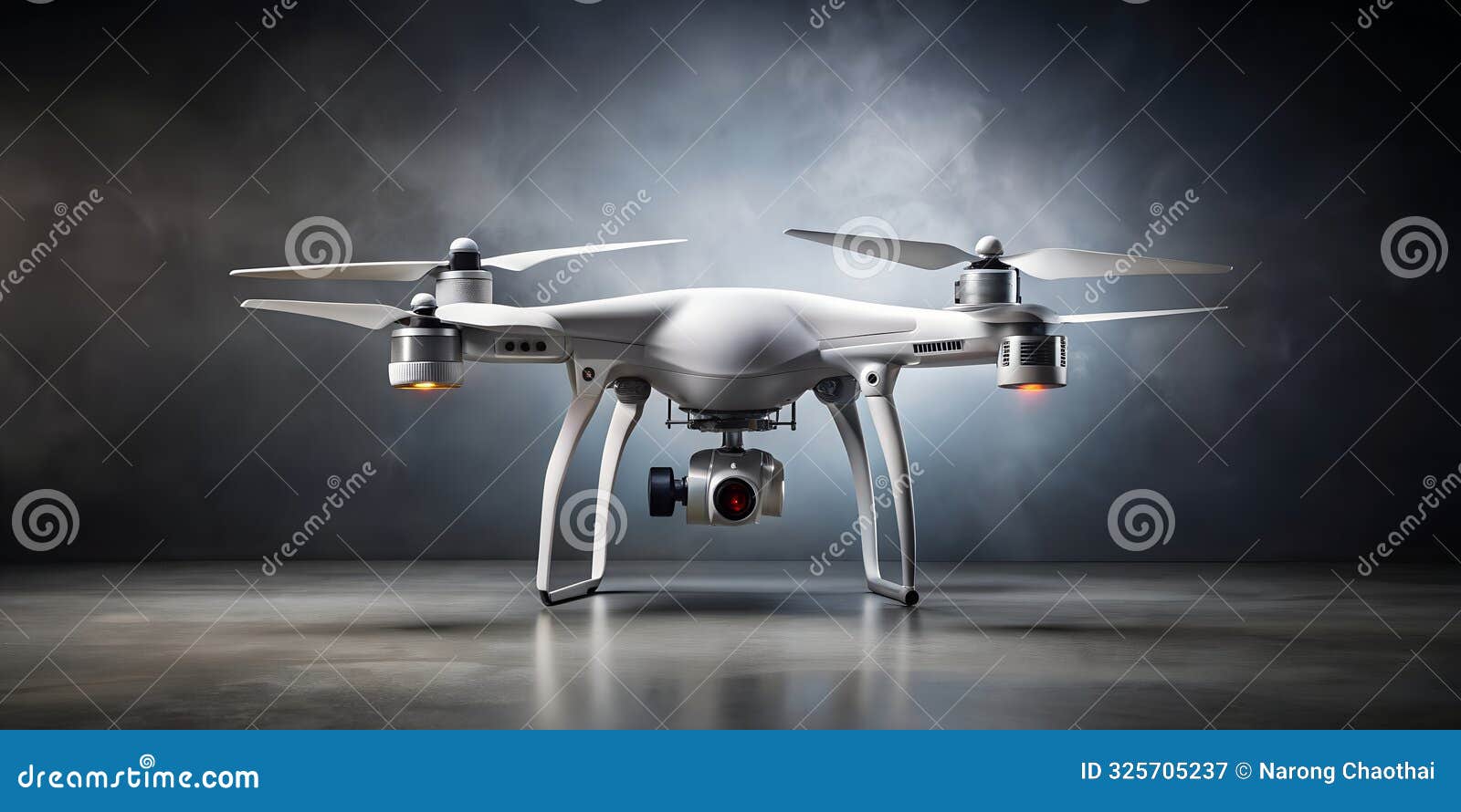 Quadcopter Drones on Grey Background AI-Generated Content Stock ...