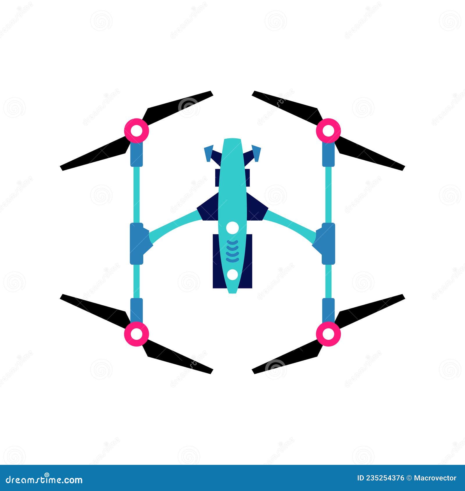 Quadcopter Future Technology Composition Stock Vector - Illustration of ...