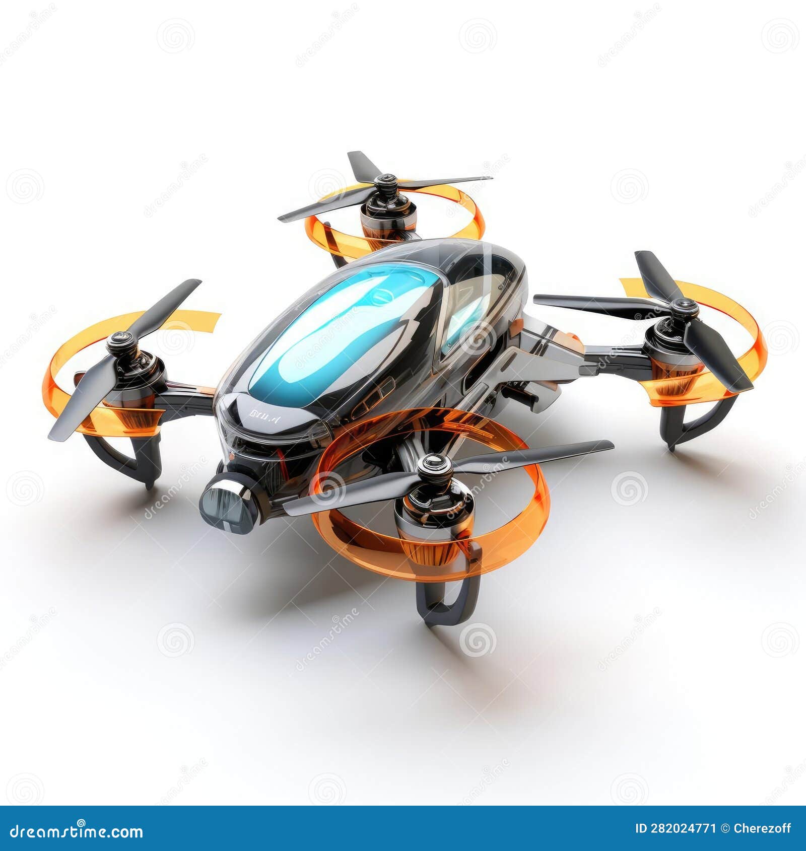 Quadcopter of the future stock illustration. Illustration of post ...