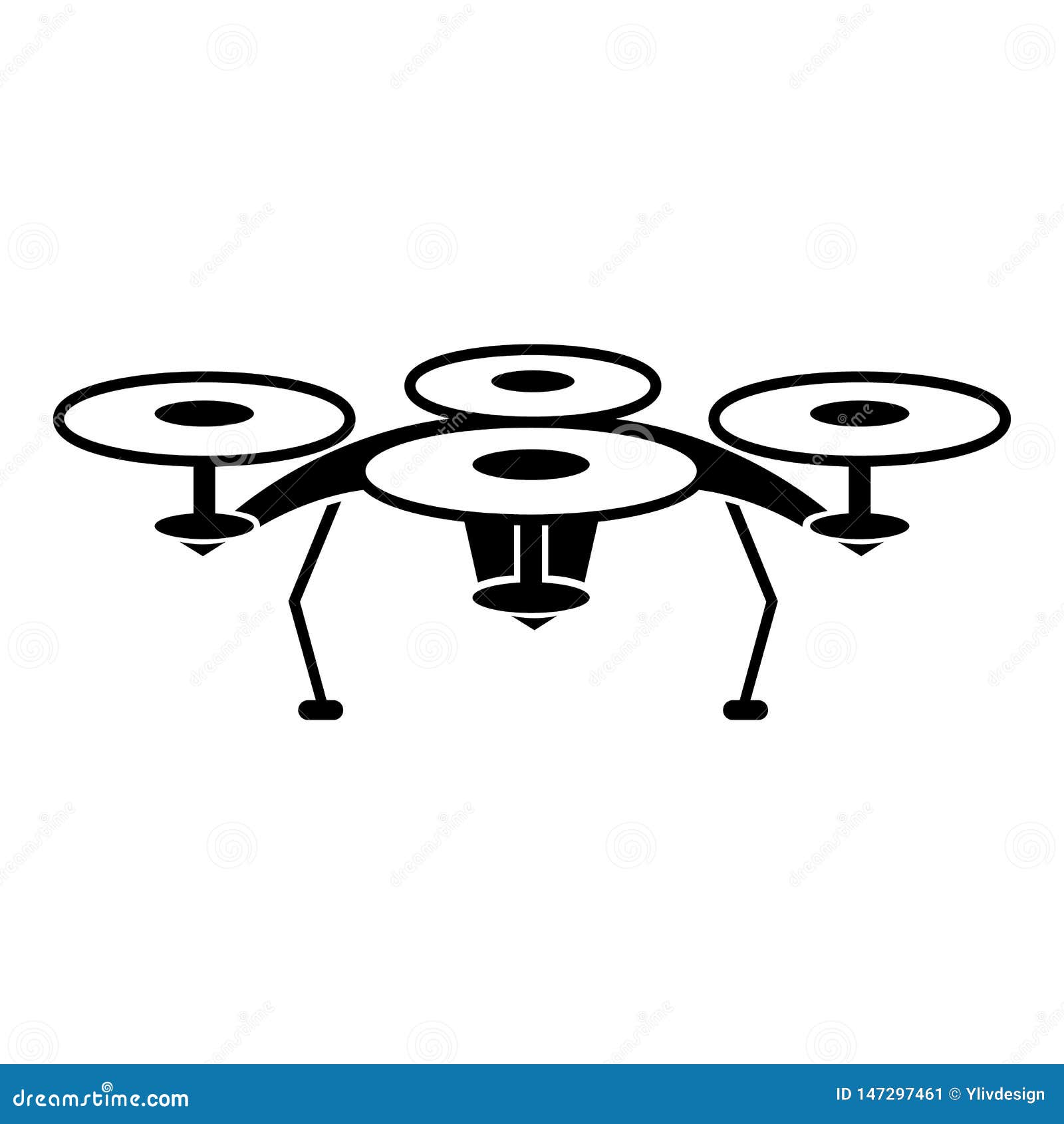 Quadcopter Icon, Simple Style Stock Vector - Illustration of isolated ...