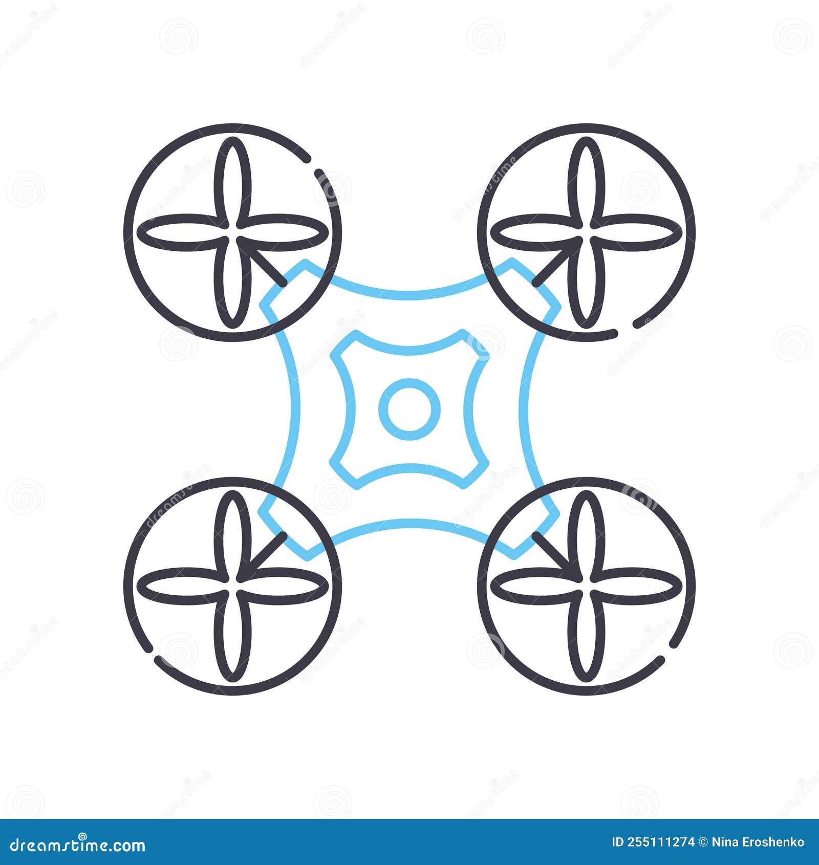 Quadcopter Line Icon, Outline Symbol, Vector Illustration, Concept Sign ...