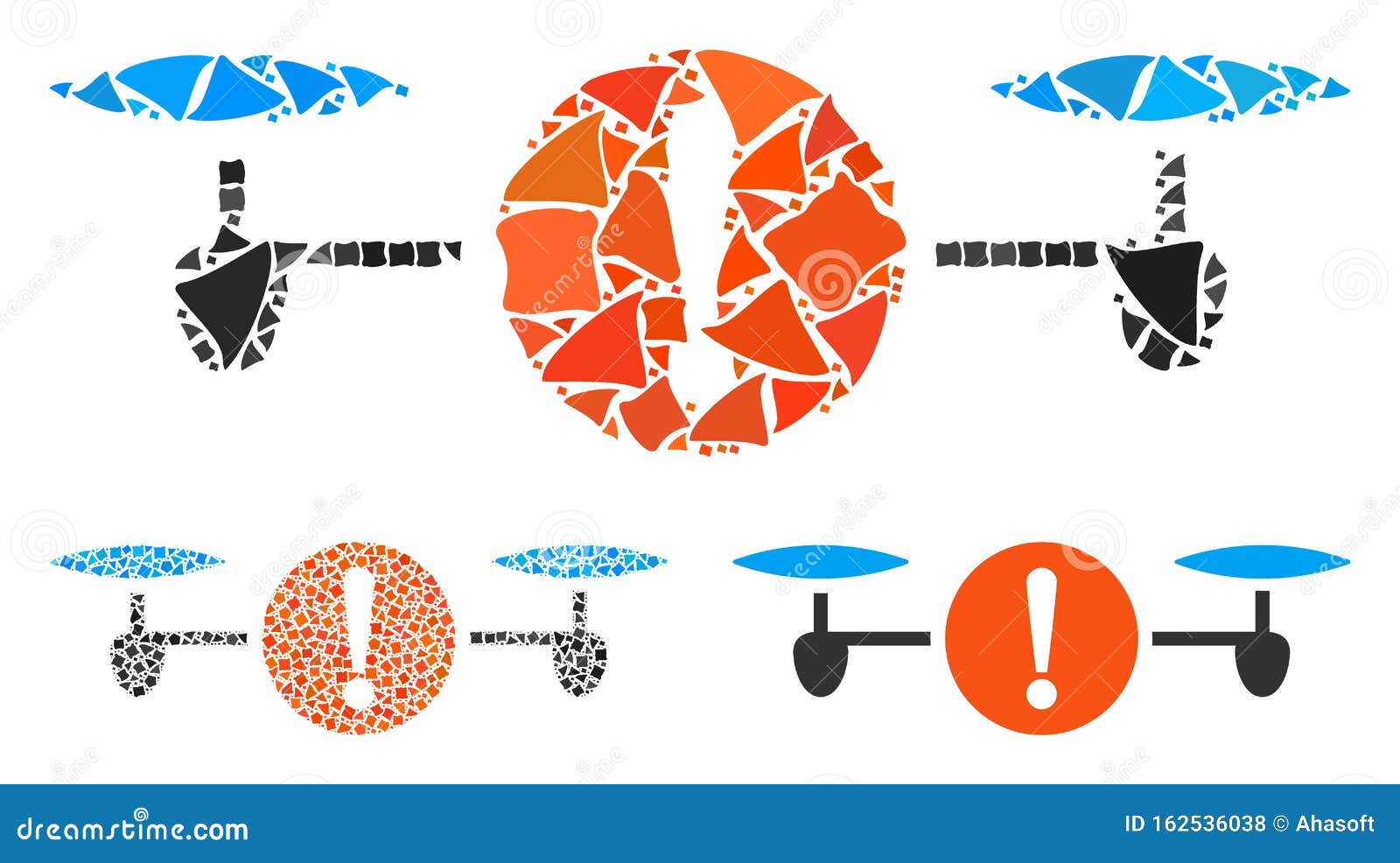 Quadcopter Problem Mosaic Icon of Unequal Parts Stock Vector ...