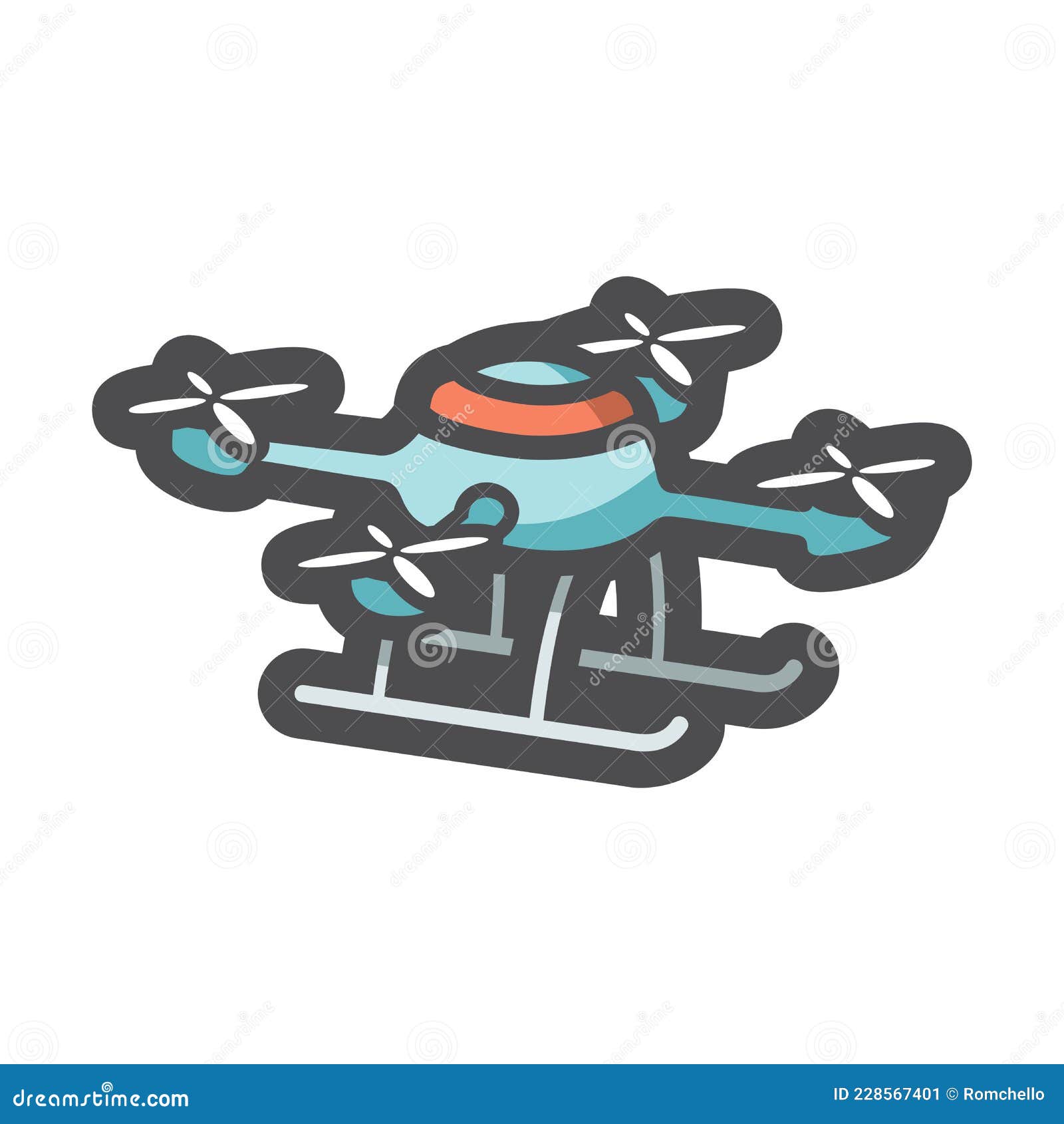 Quadcopter Simple Icon Vector Icon Cartoon Illustration. Stock Vector ...