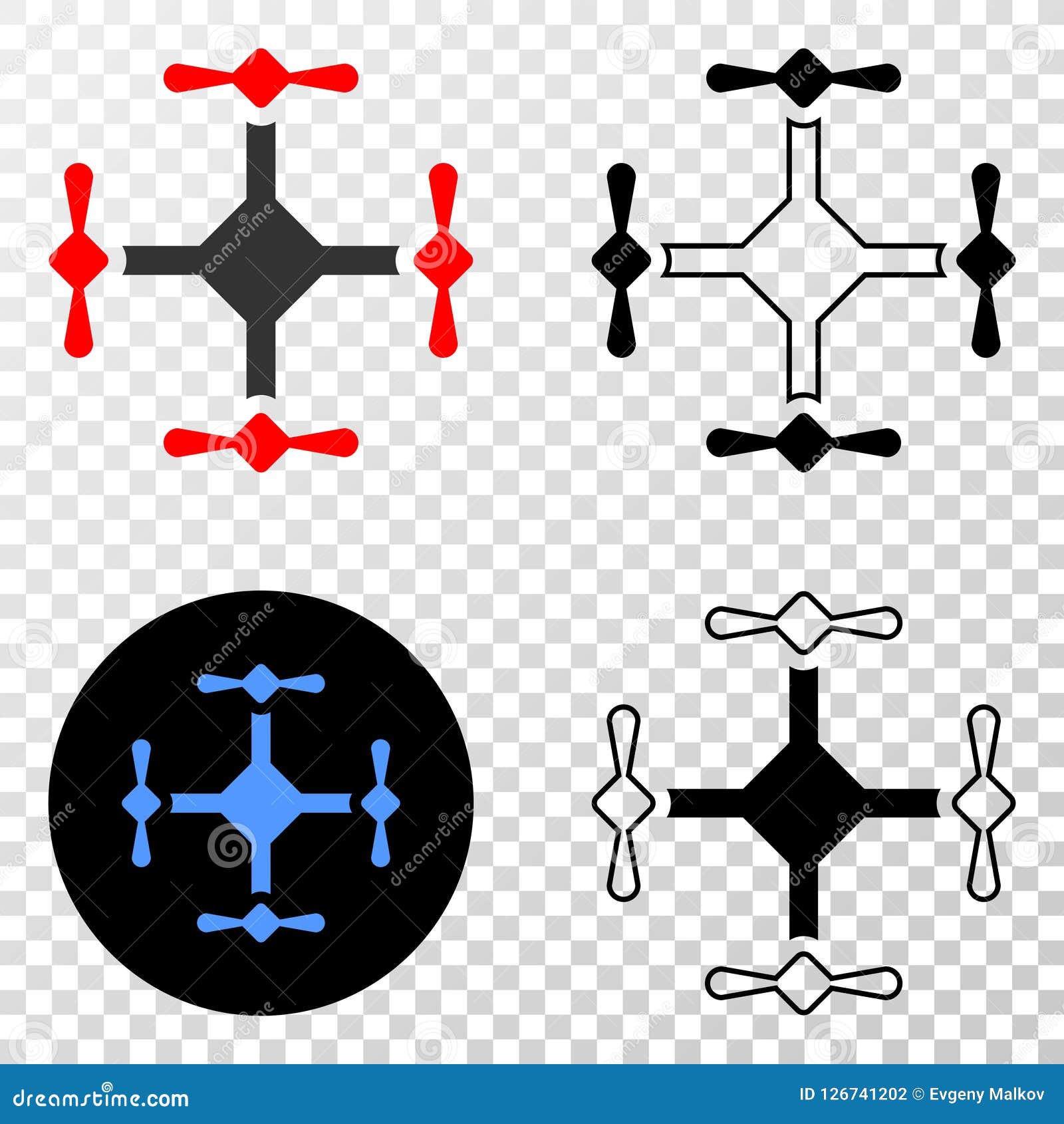 Quadcopter Vector EPS Icon with Contour Version Stock Vector ...