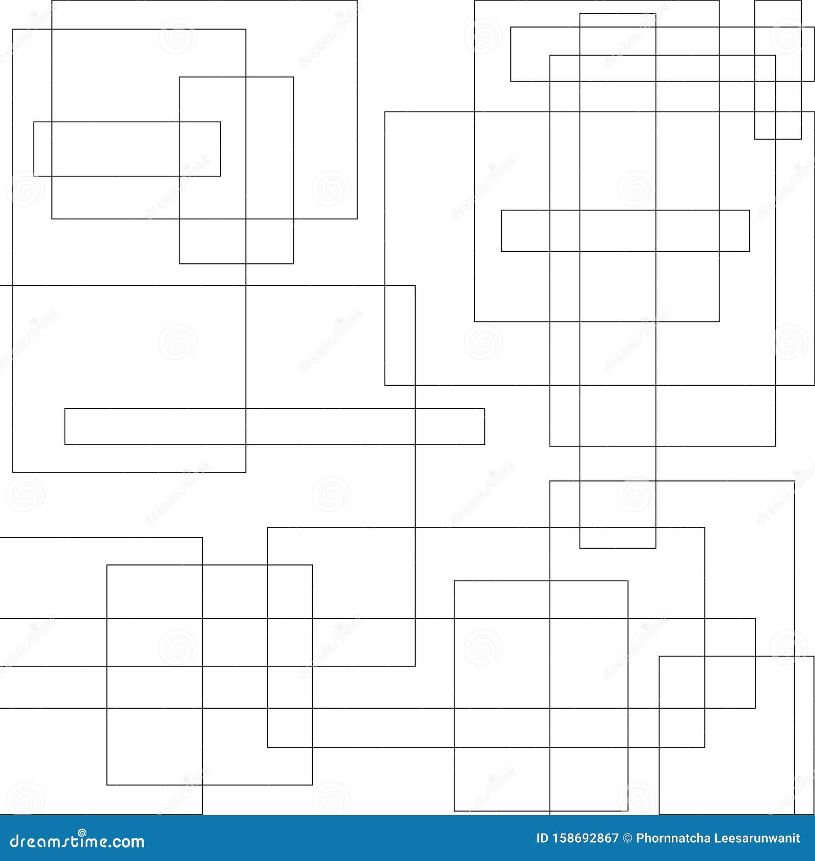 Quadrangles/black Lines on White Background. Geometric Backdrop Stock ...