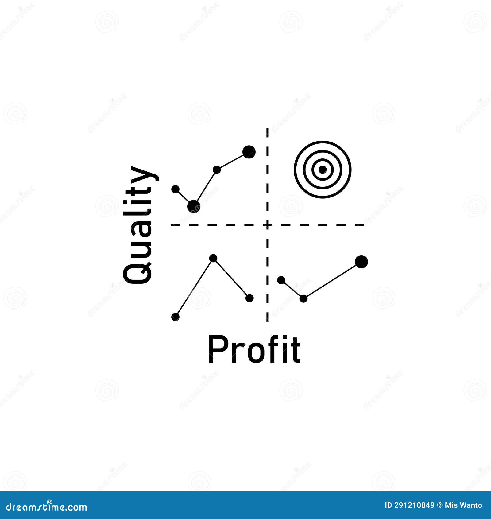 Quadrant Concept Diagram Logo Illustration Stock Vector - Illustration ...